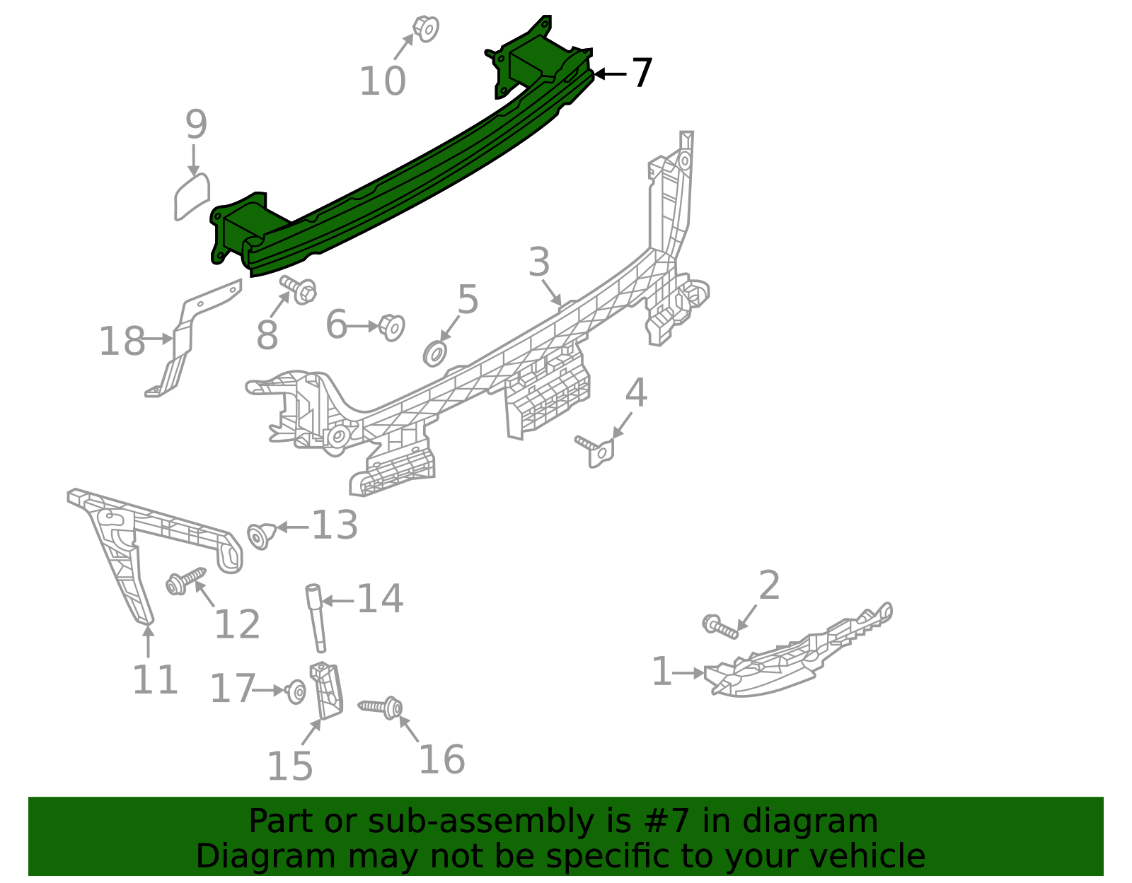 2017-2025 Audi Impact Bar 8W0-807-309-J | Audi OEM Parts Online