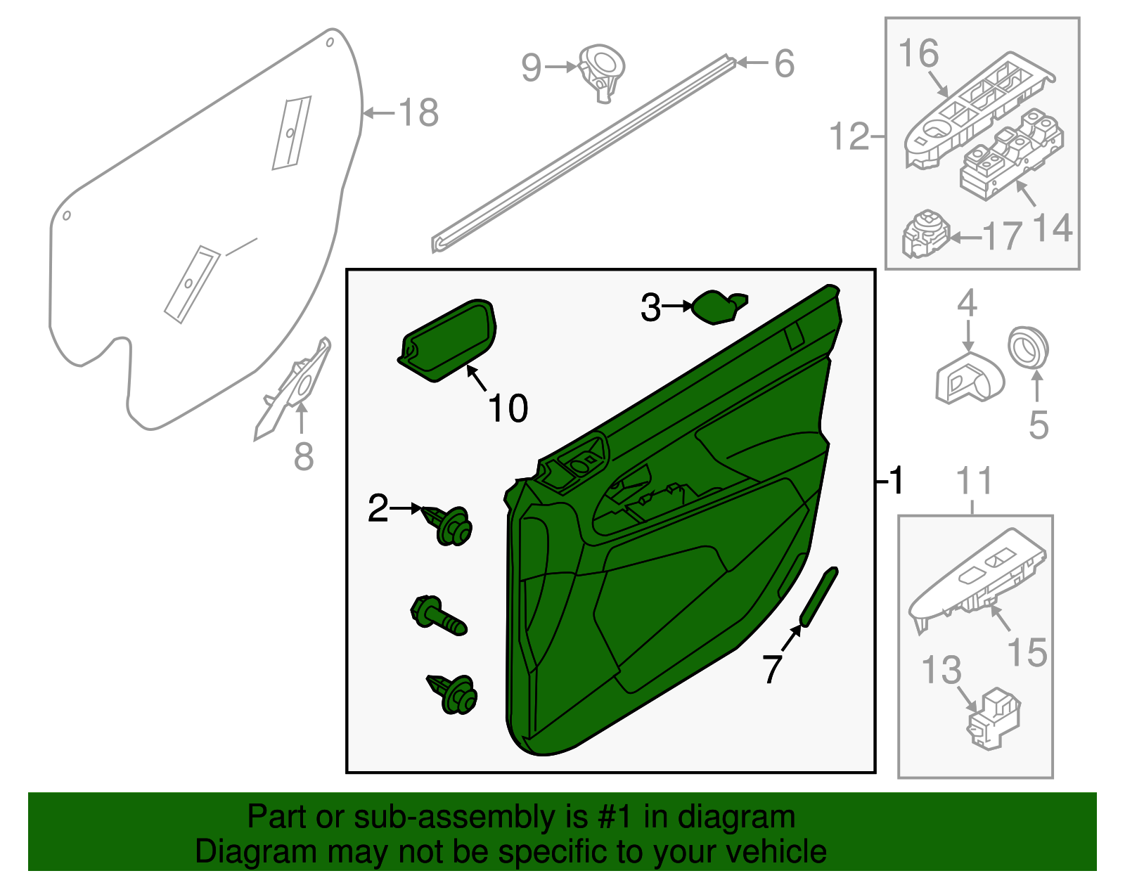 2011-2013 Kia Sportage | Door Trim Panel | 82307-3W030AK5 | Kia Auto Parts