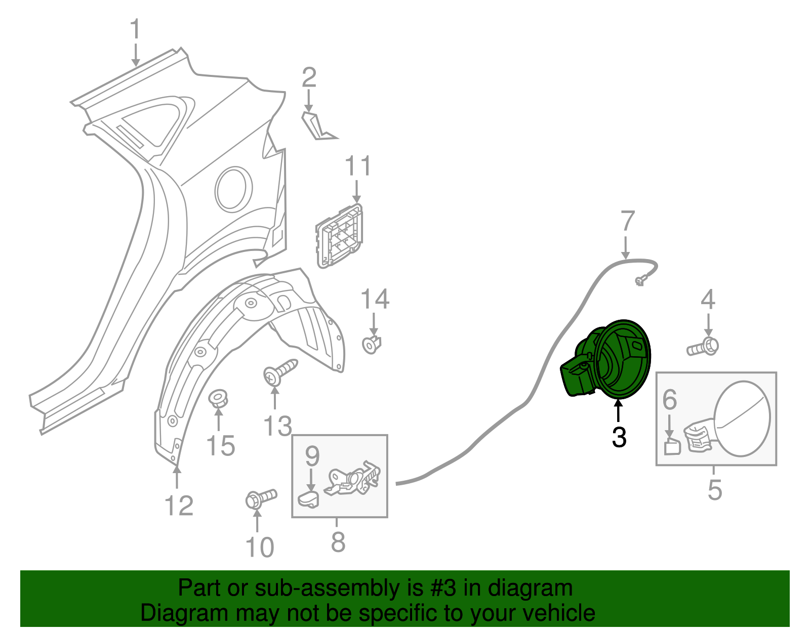 2019-2021 Hyundai Tucson Fuel Pocket 81595-D3500 | OEM Parts Online