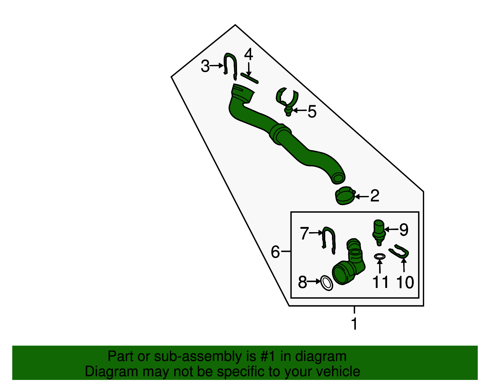 2008-2017 Volkswagen Lower Hose 3C0-122-051-BQ | OEM Parts Online