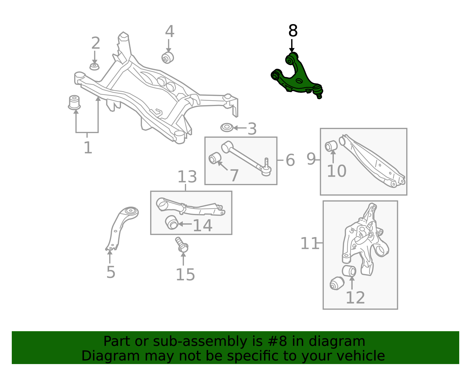 2010-2019 Subaru 2010-2019 Subaru - Upper Control Arm 20252AJ02A ...
