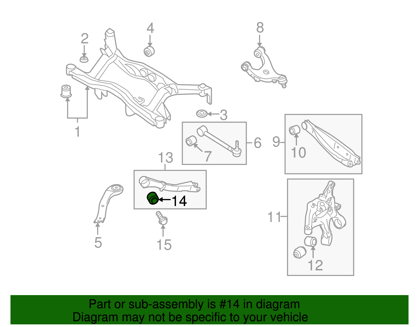 2010-2019 Subaru Trailing Arm Bushing 20254AJ00A | OEM Parts Online