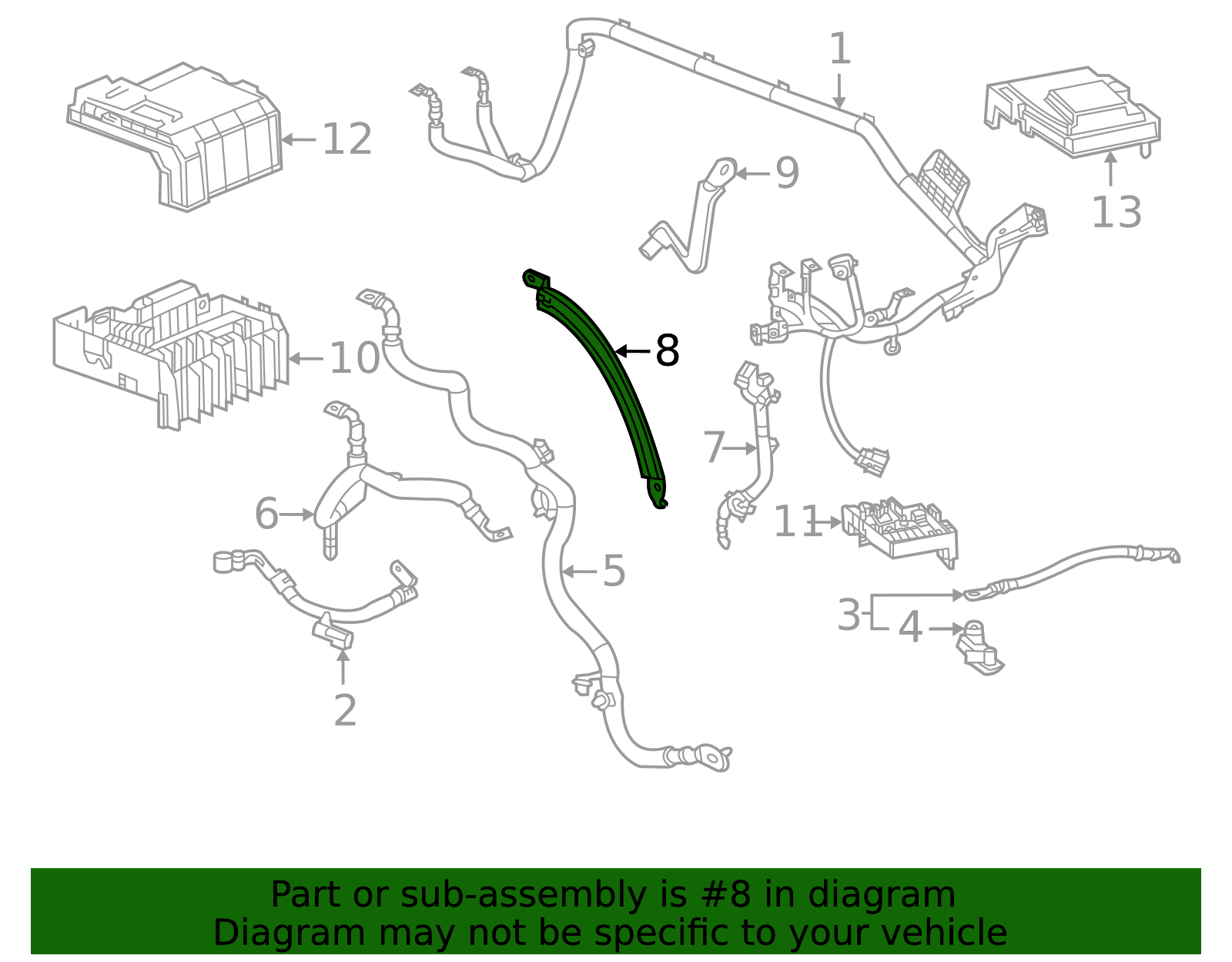 84703166 - 2020-2025 GM - Battery Positive and Negative Cable Strap ...