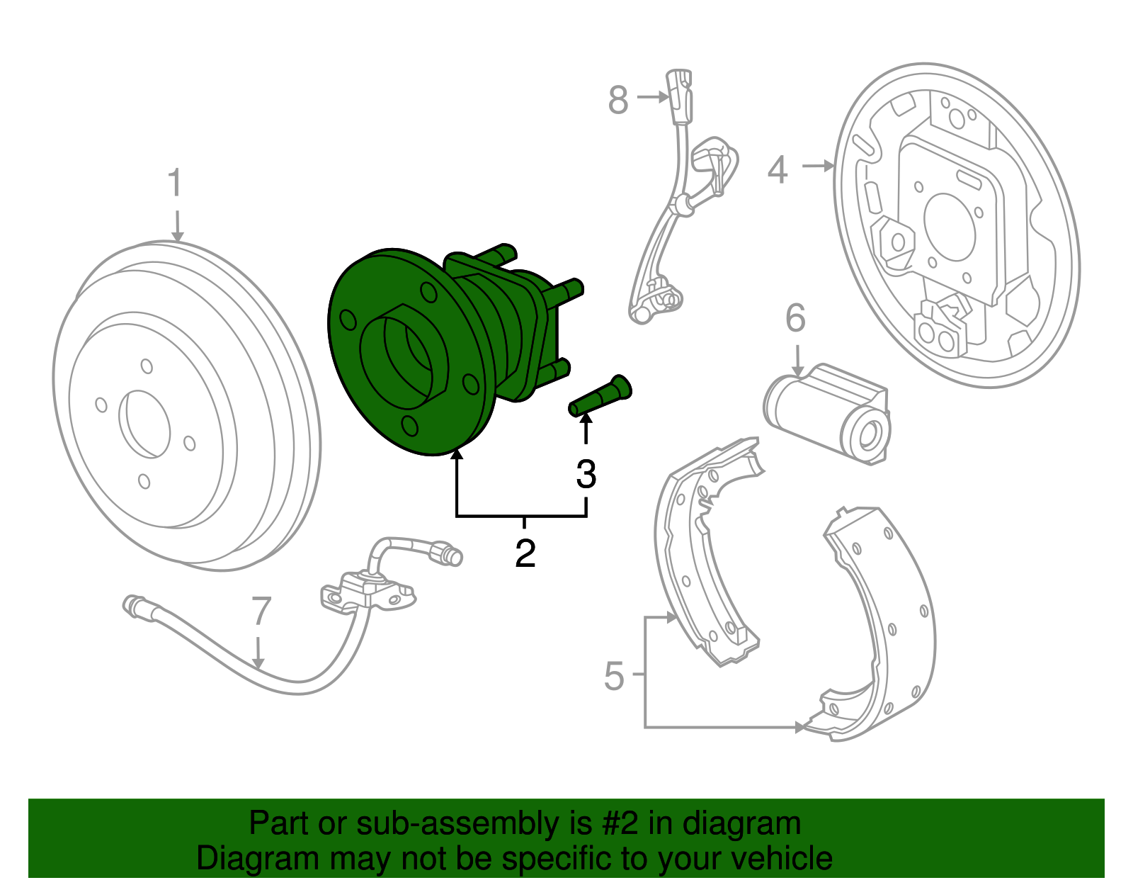 2011-2016 Chevrolet Rear Wheel Hub and Bearing Assembly with Wheel ...