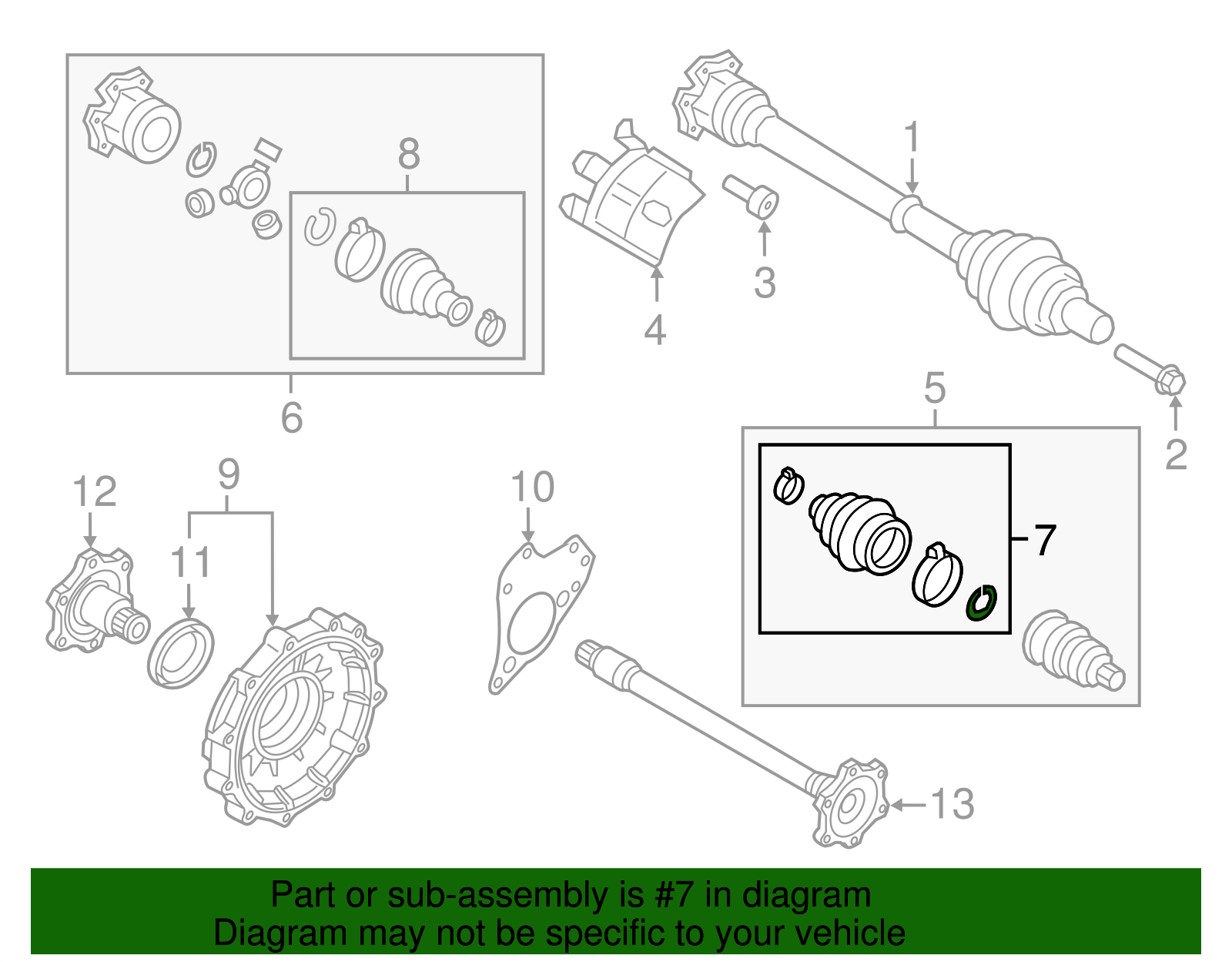 2013-2017 Audi Q5 | Outer Boot | 8R0-498-203 | OEM Vehicle Parts