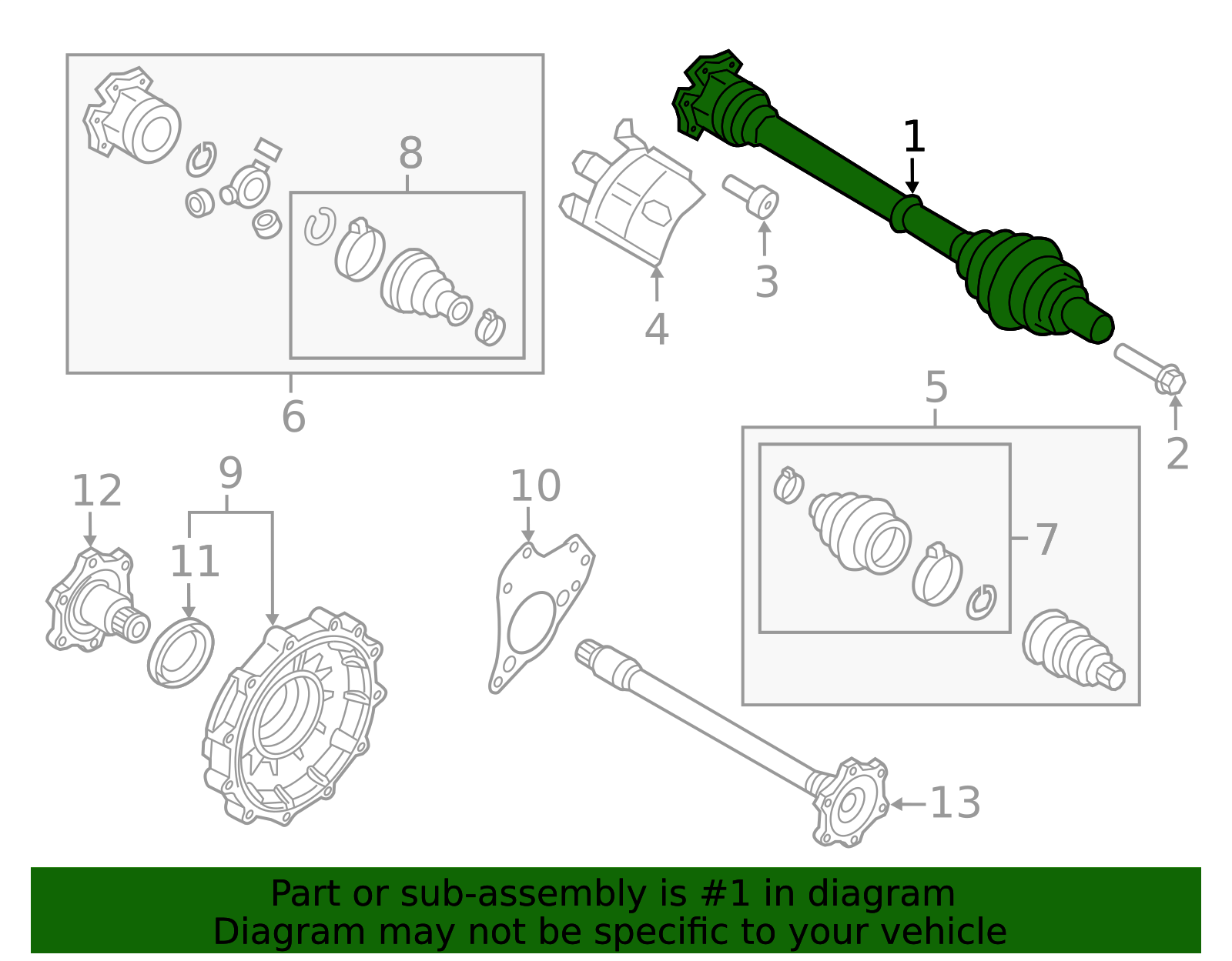 Axle Assembly 8R0-407-271-G | OEM Parts Online