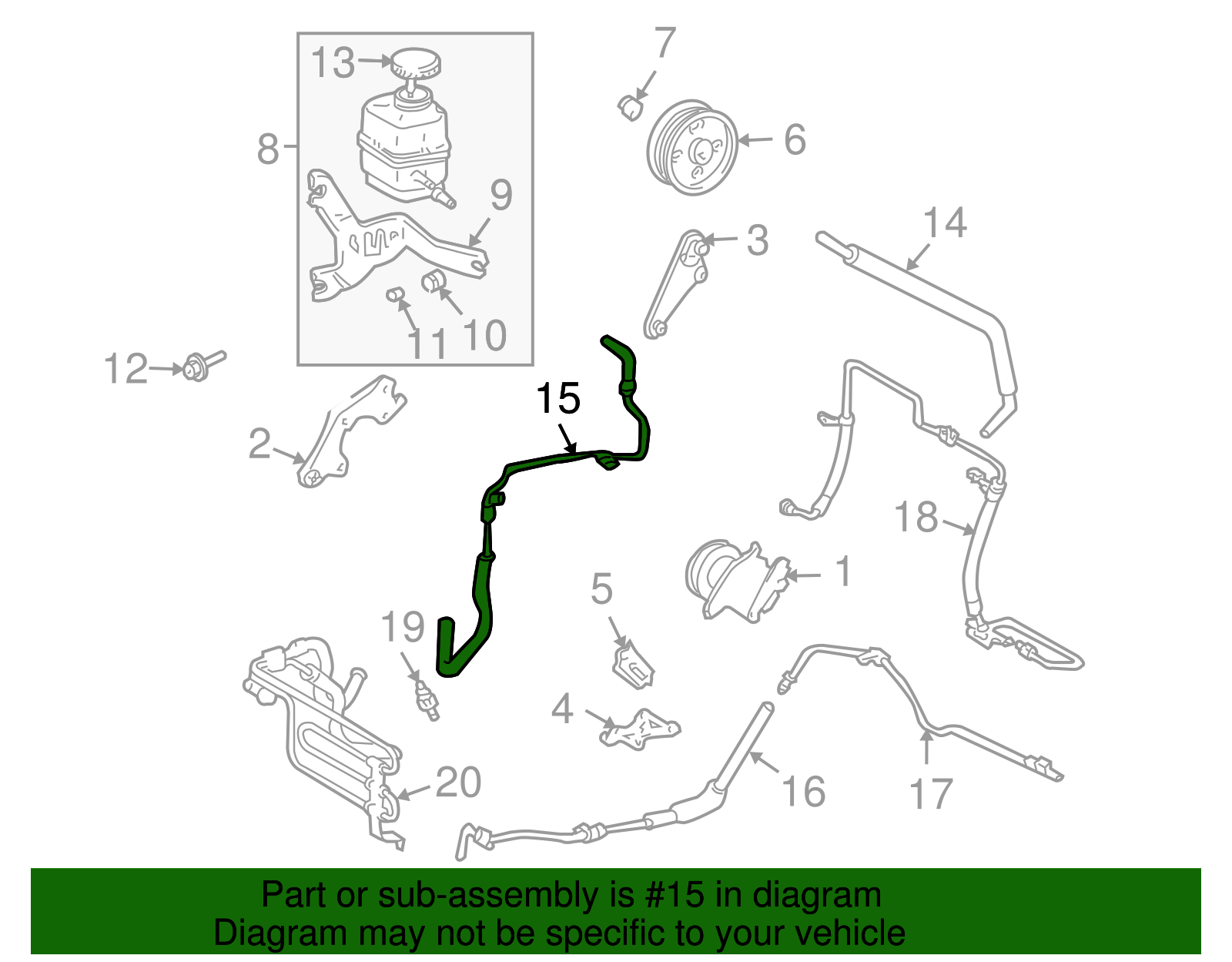 2004-2006 Lexus RX330 | Return Hose | 44406-0E011 | OEM Vehicle Parts