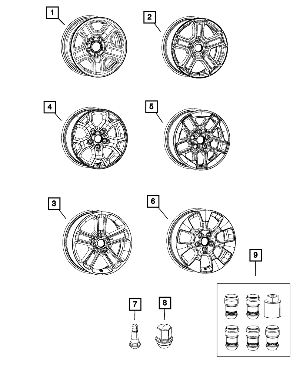 5VH241A7AA - Mopar Aluminum Wheel 2018-2019 Jeep Wrangler | Performance ...