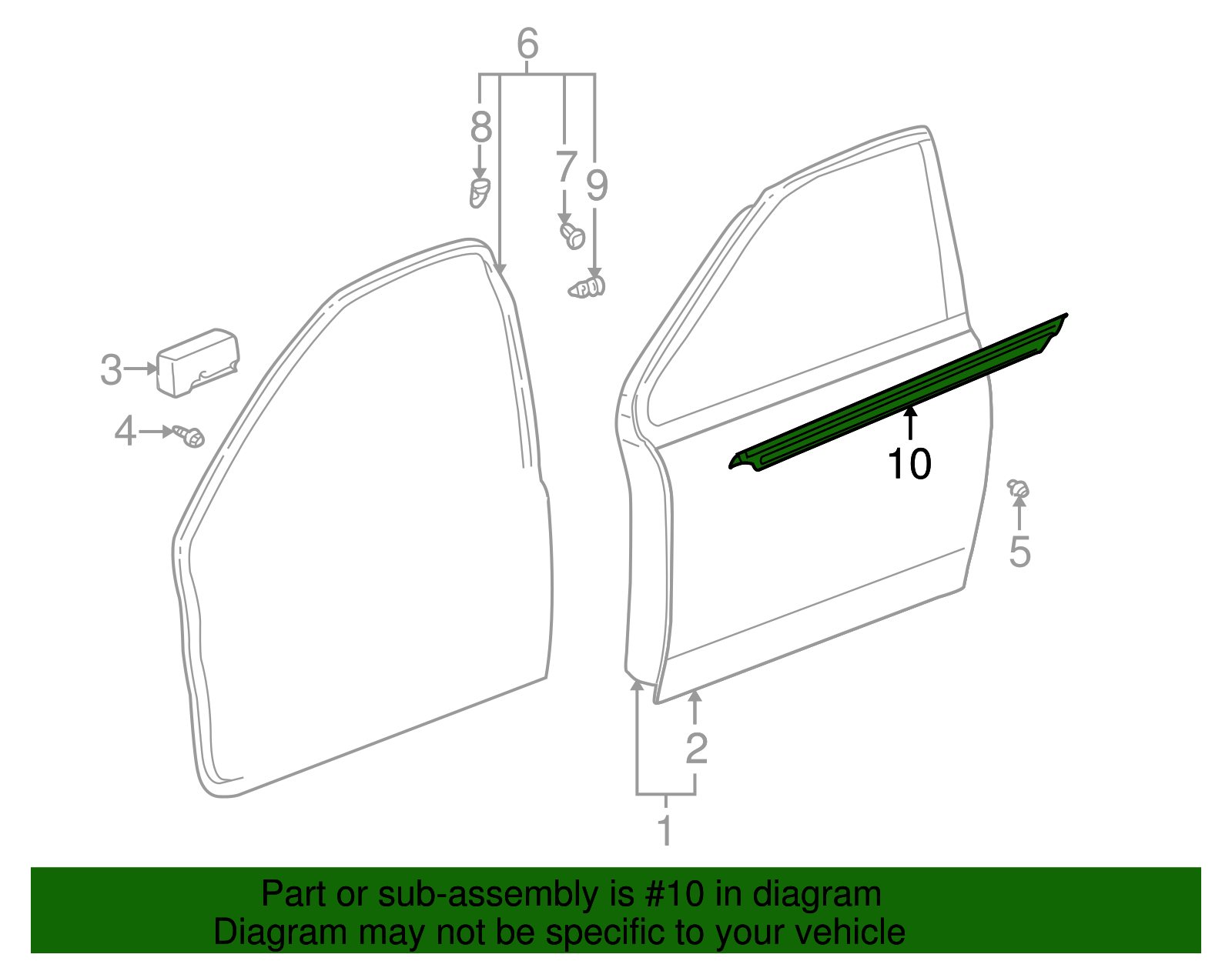 Genuine Toyota Belt Weather-Strip part# 68210-52010 for 2000-2005 ...