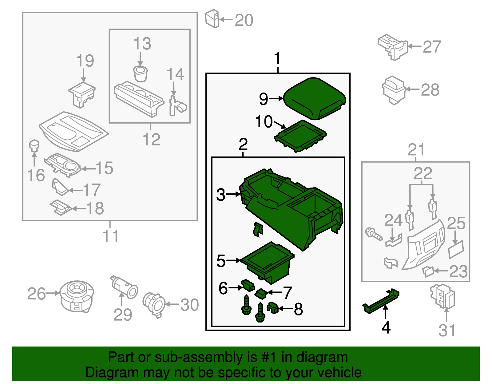 96910-1ZS4A - Console Assembly 2013-2017 Infiniti | Infiniti of Orland Park