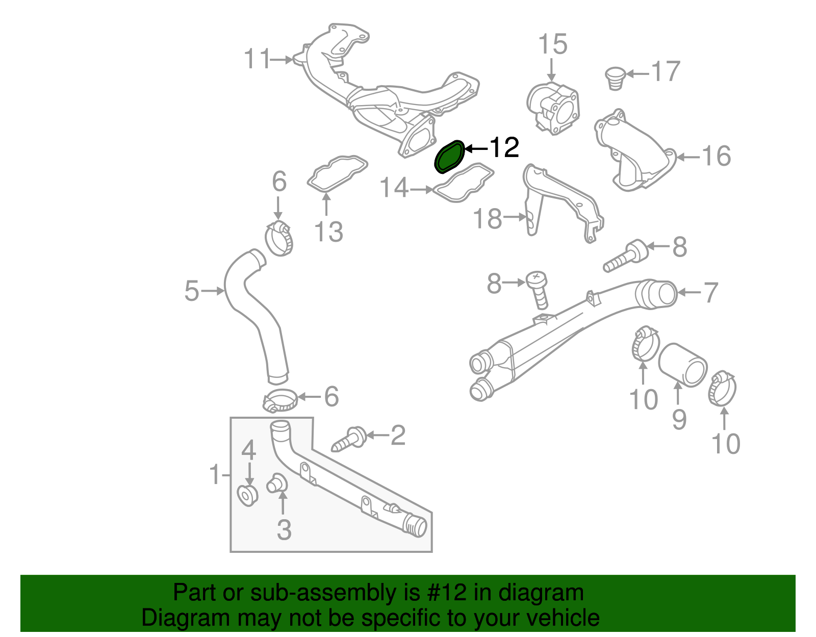 2011-2012 Audi Q7 Air Pipe Seal 059-145-625 | Audi USA Parts