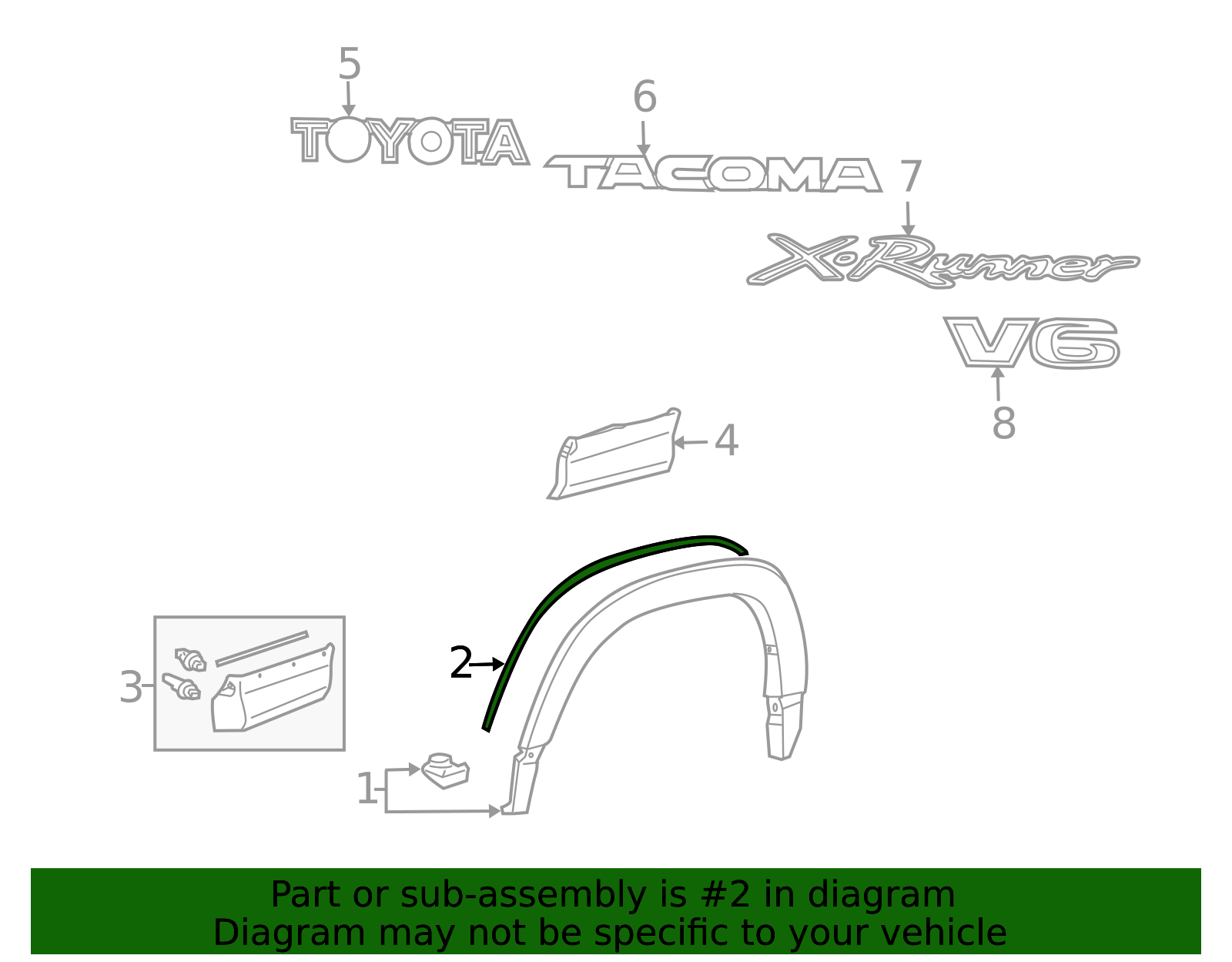 Genuine Official Toyota Flare Pad part# 75659-04060 for 2006-2013 ...
