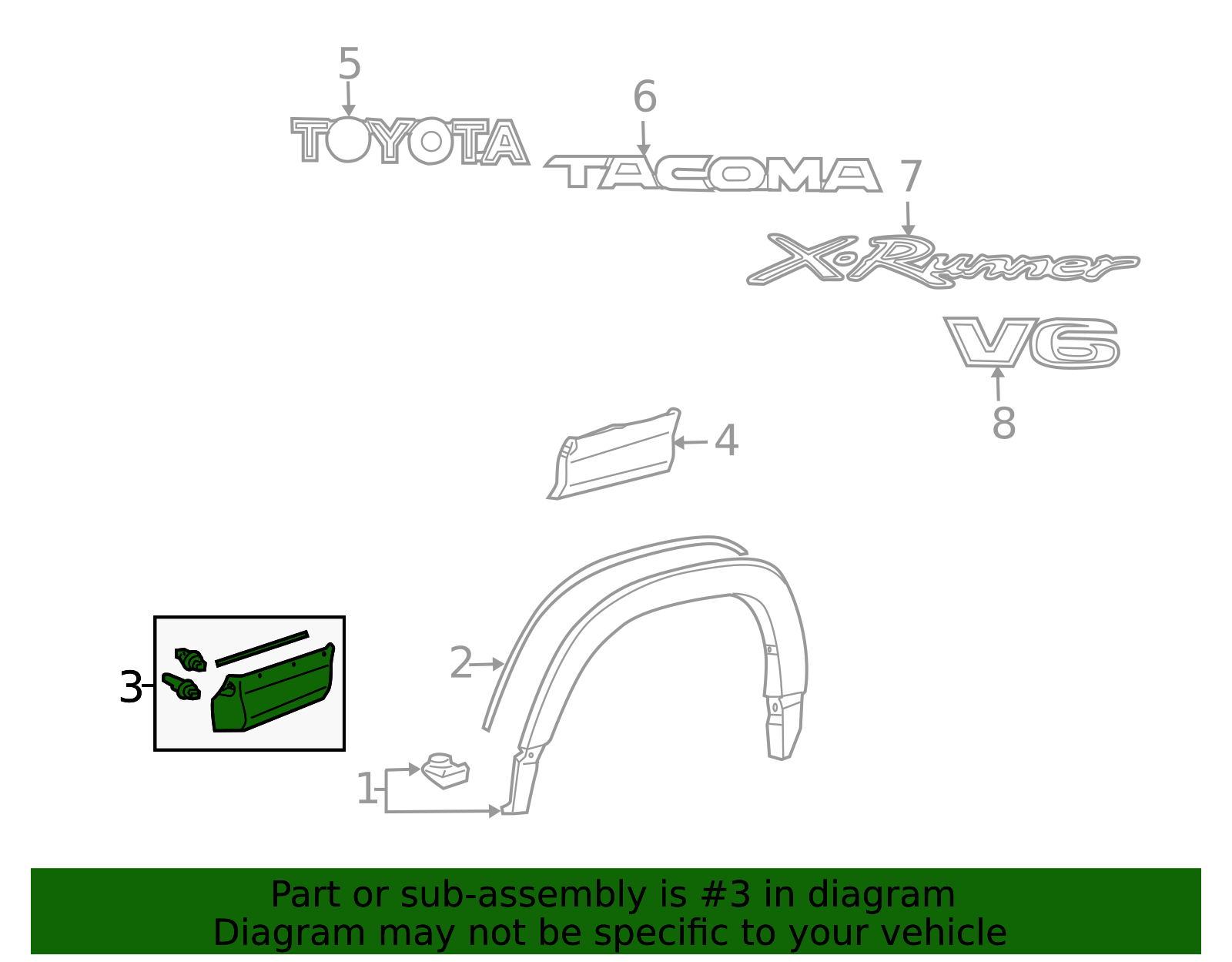 75860-04902 - Rocker Molding 2005-2013 Toyota Tacoma | Toyota San Diego ...