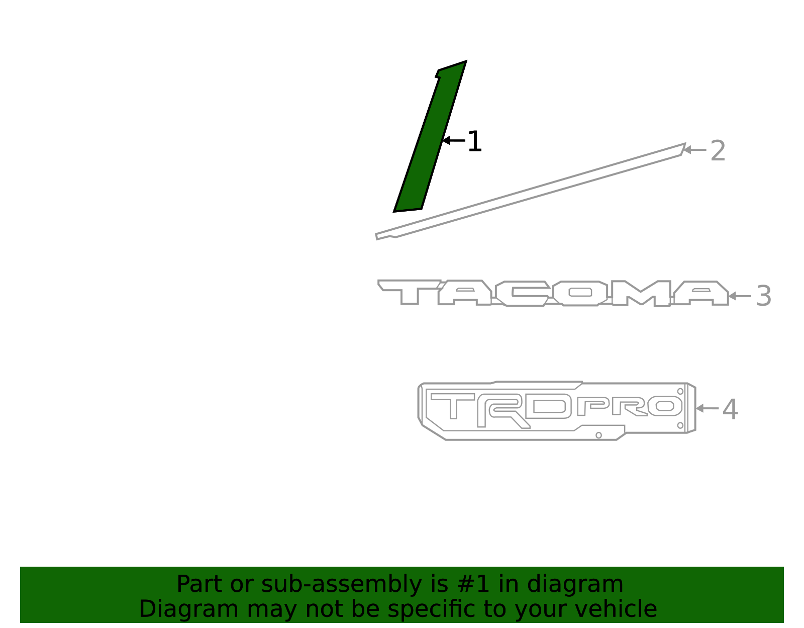75921-04010 - Black Out Tape 2016-2023 Toyota Tacoma | Toyota San Diego ...