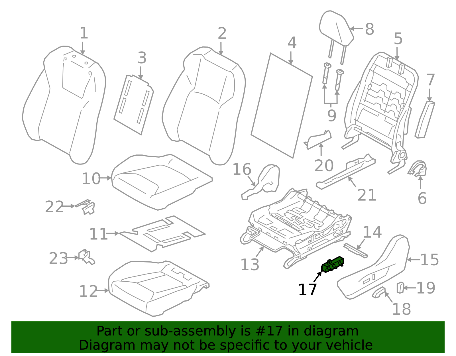 2018-2023 Subaru Crosstrek Seat Switch 64176FL010 | Subaru Parts Store