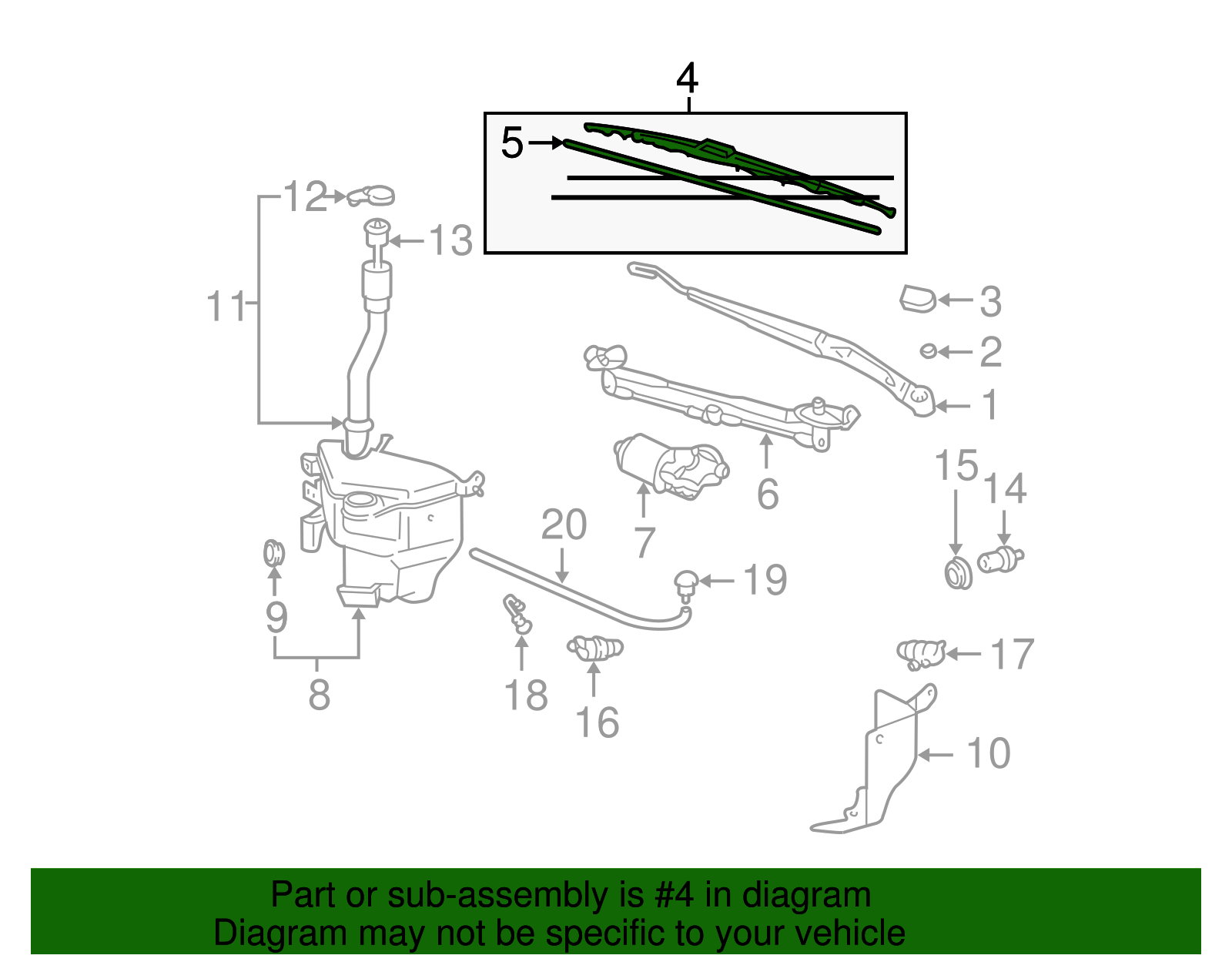 Genuine Toyota Windshield Wiper Blade (Left, Front) part# 85222-48040 ...