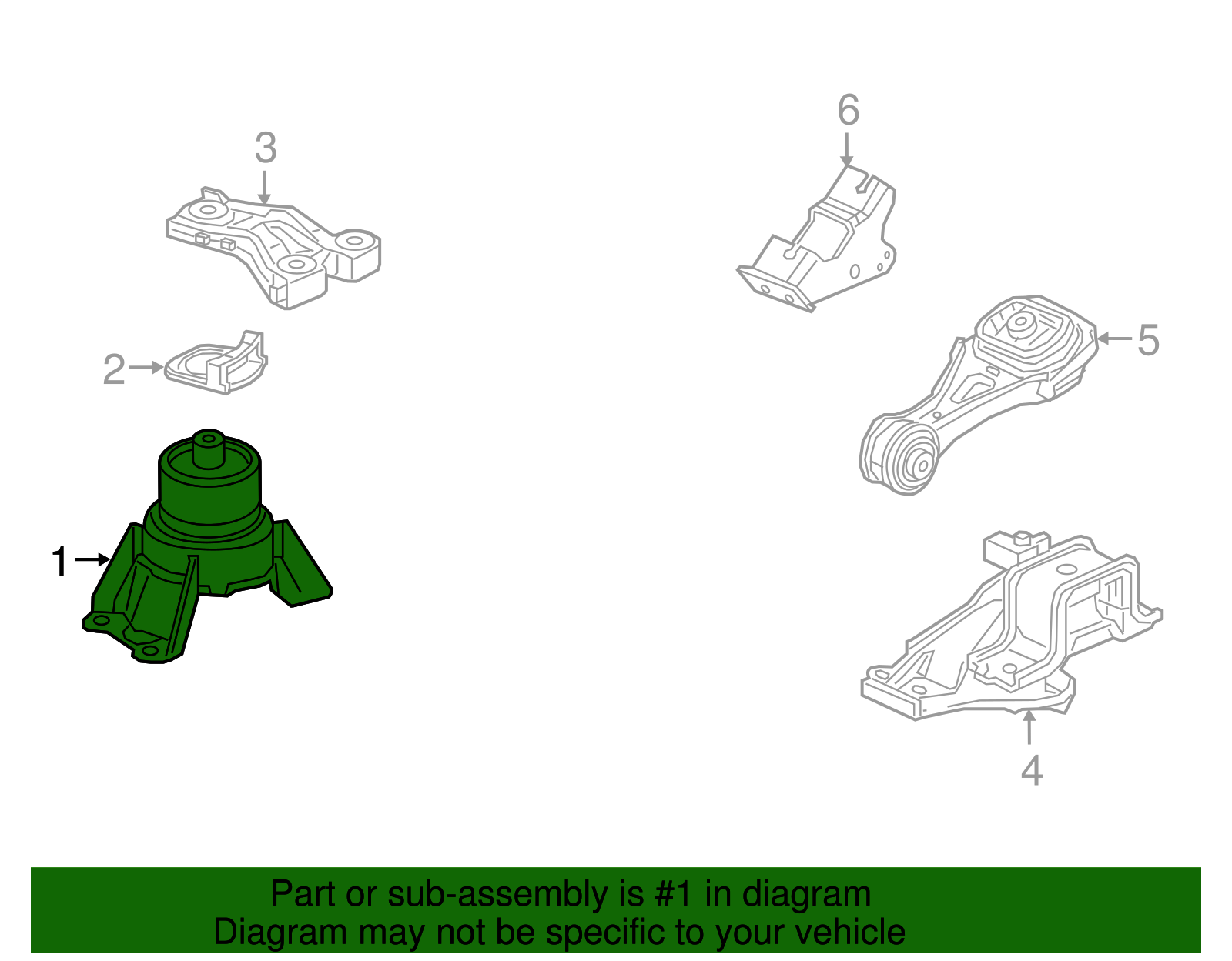 50822-T9D-T02 - 2016-2018 Honda HR-V - Rubber Sub-Assembly Engine Side ...