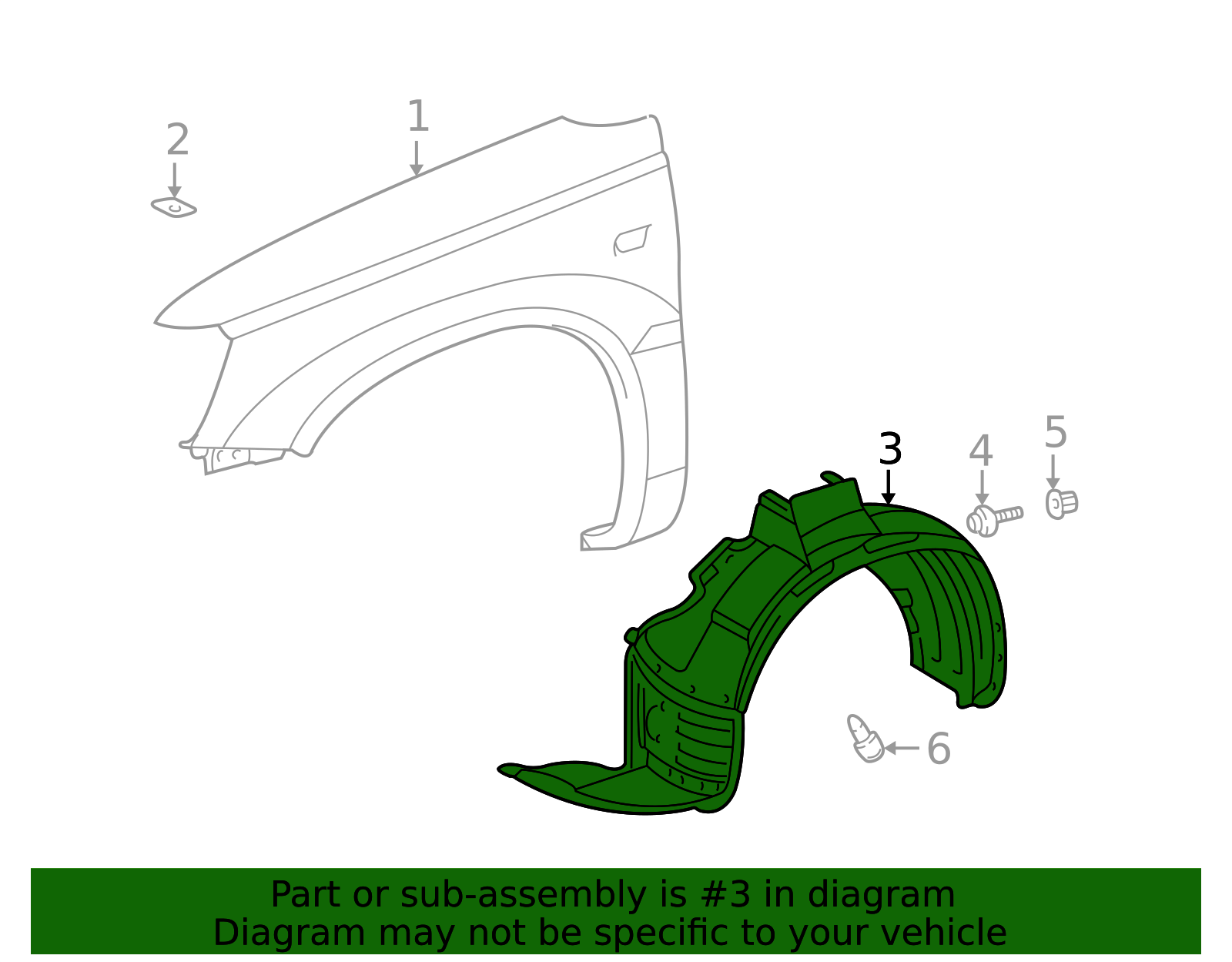 2004-2007 Toyota Highlander Fender Liner - PASSENGER SIDE 53805-48030 ...