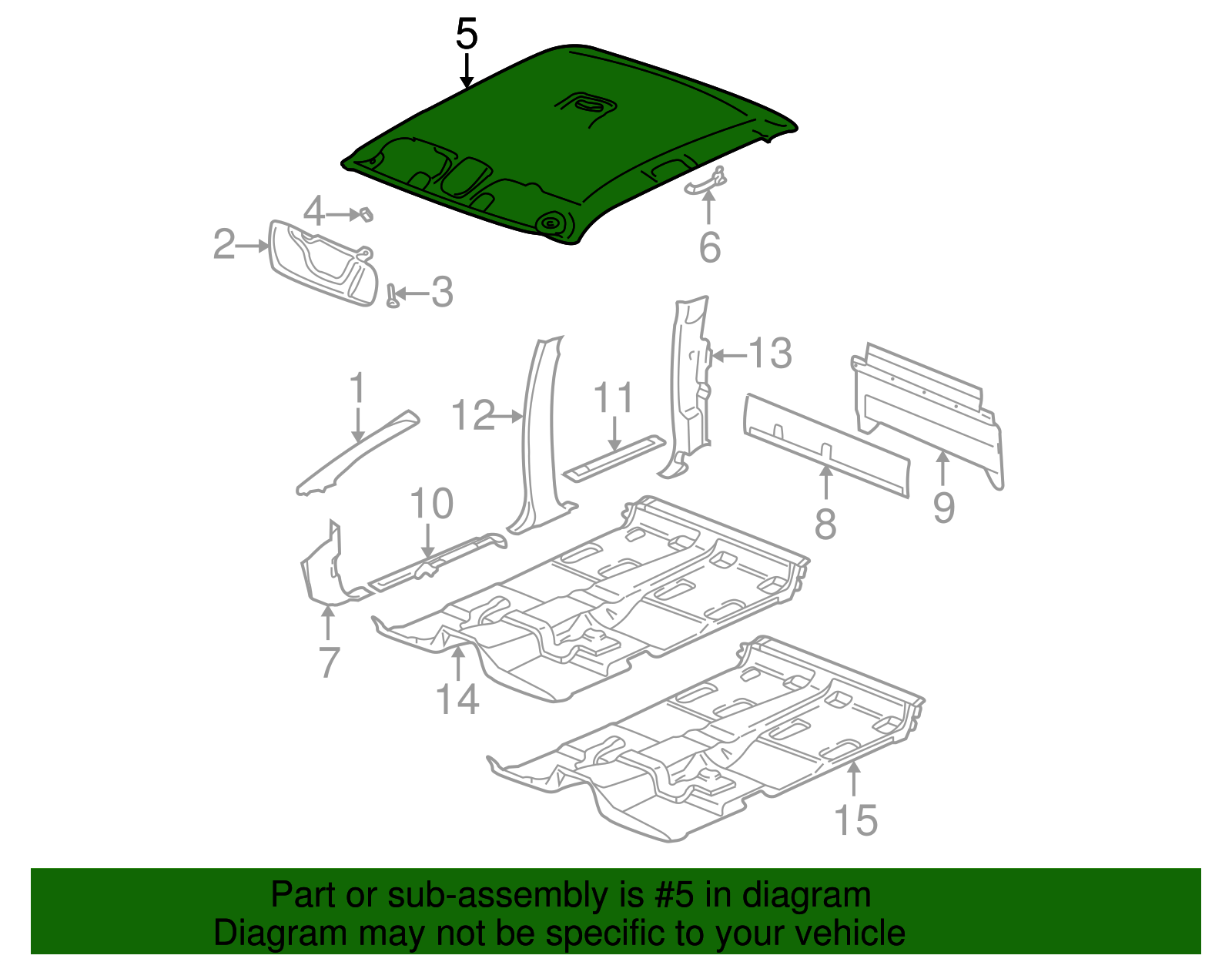 2003-2007 GM Shale Headliner 15915030 | TascaParts.com