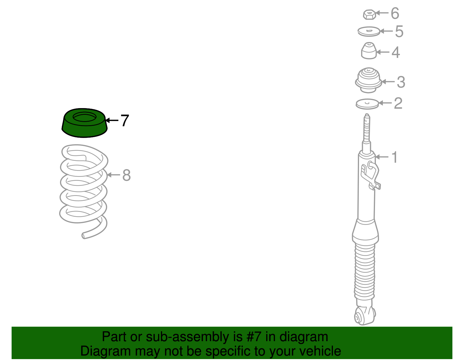 210-325-02-84 - Upper Spring Insulator 1996-2017 Mercedes-Benz ...