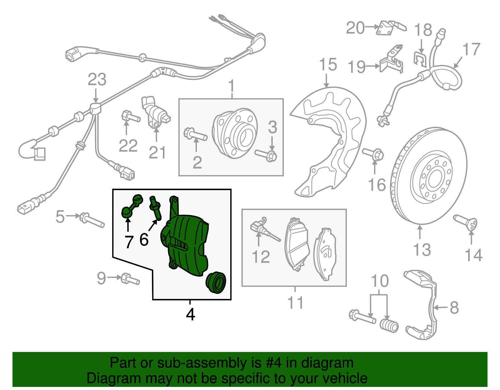 2015-2021 Volkswagen GTI Caliper 5G0-615-123-A | vwpartscenter