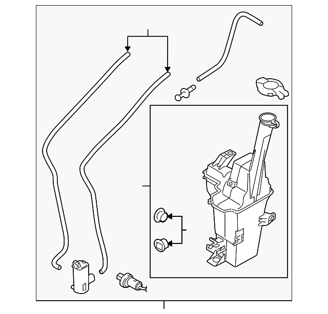 98620 D9700 - Washer Fluid Reservoir 2018-2022 Kia Sportage | Kia.Parts ...