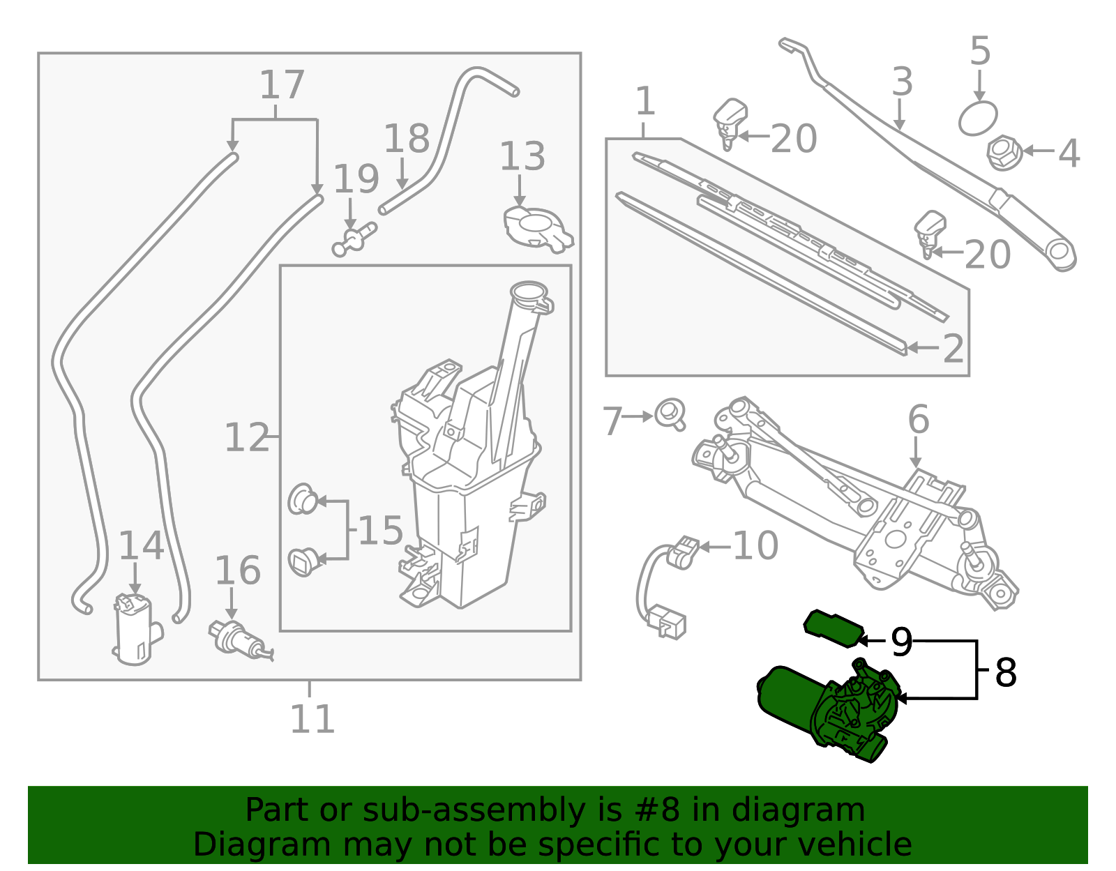 98110f2000 - Kia Wiper Motor 2017-2022 Kia Sportage | Performance Auto ...