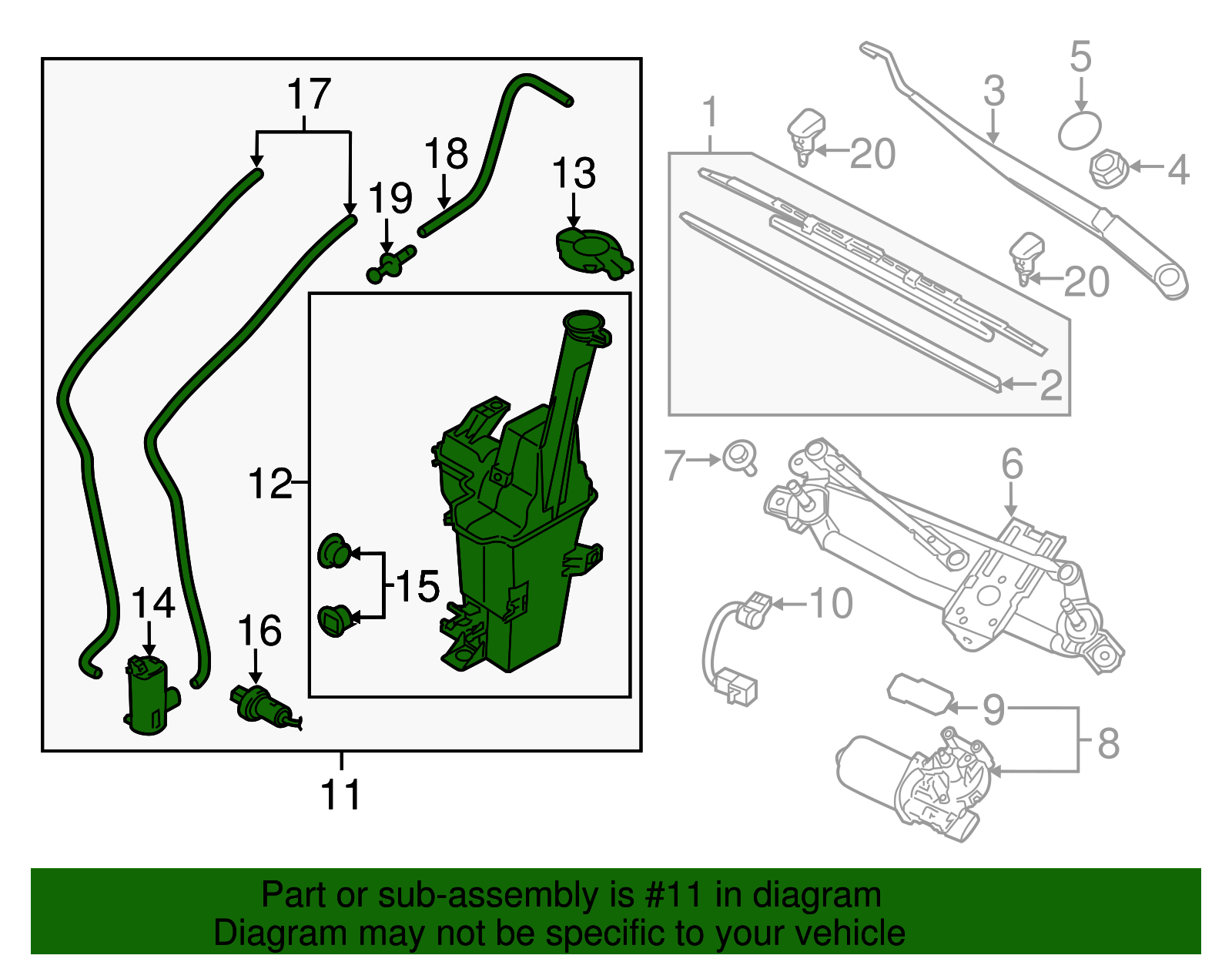 2020-2022 Kia Sportage Washer Reservoir 98610-D9700 | TascaParts.com