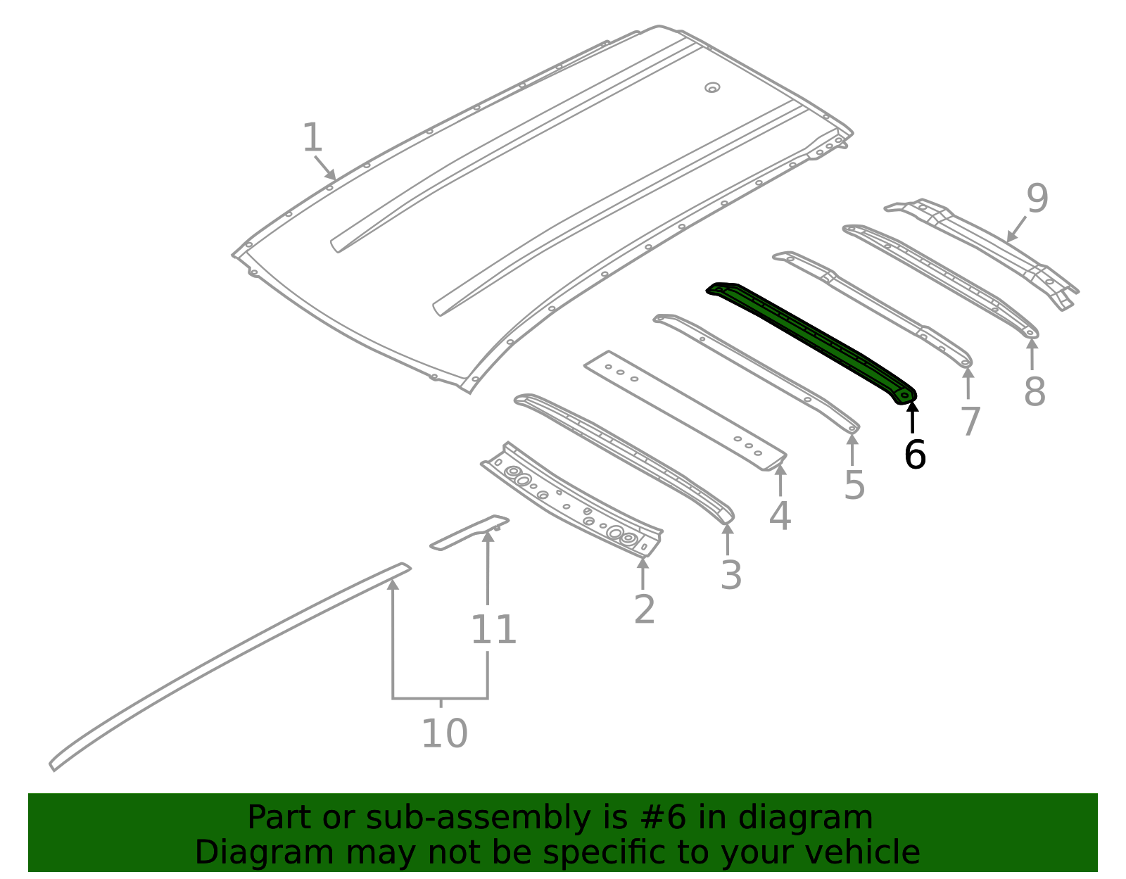73270-6RA0A - Roof Bow 2022-2025 Nissan Rogue | Official Nissan Parts Store