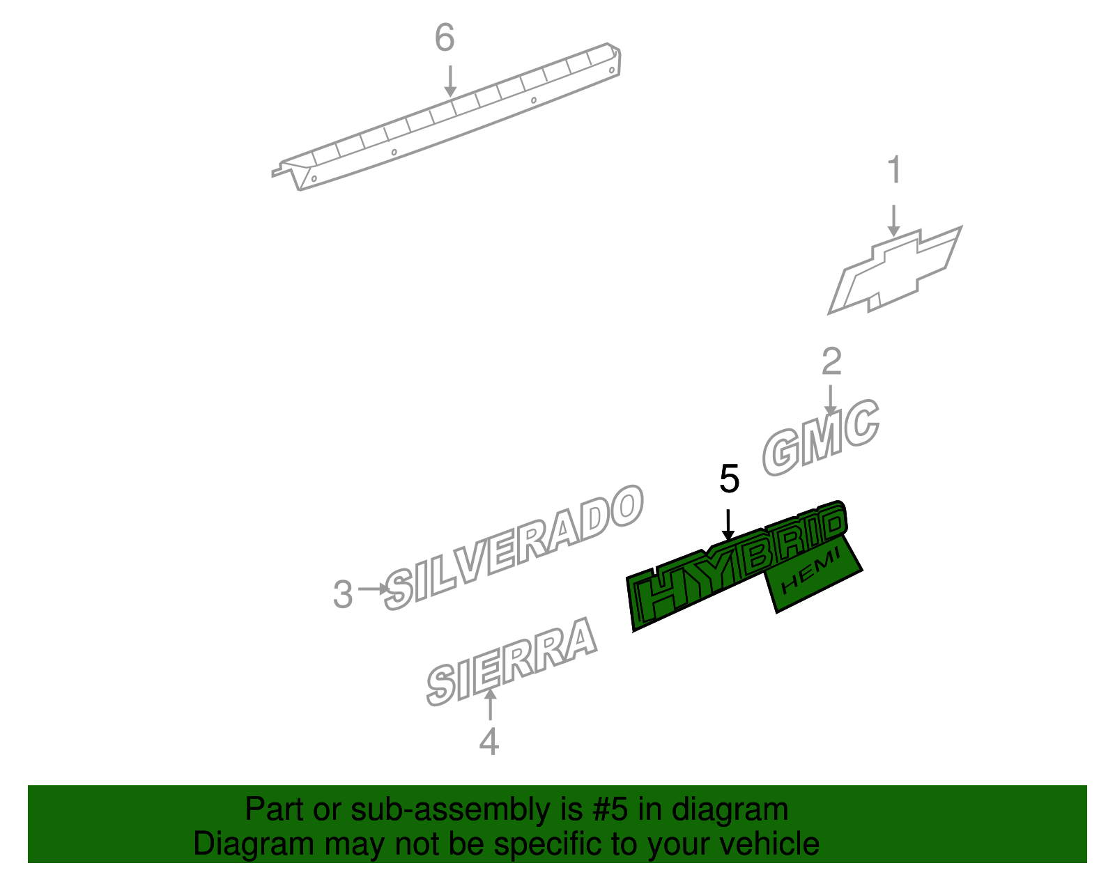 2007-2014 GM Tailgate Bowtie Logo 22829422 GM | GMPartsDirect.com