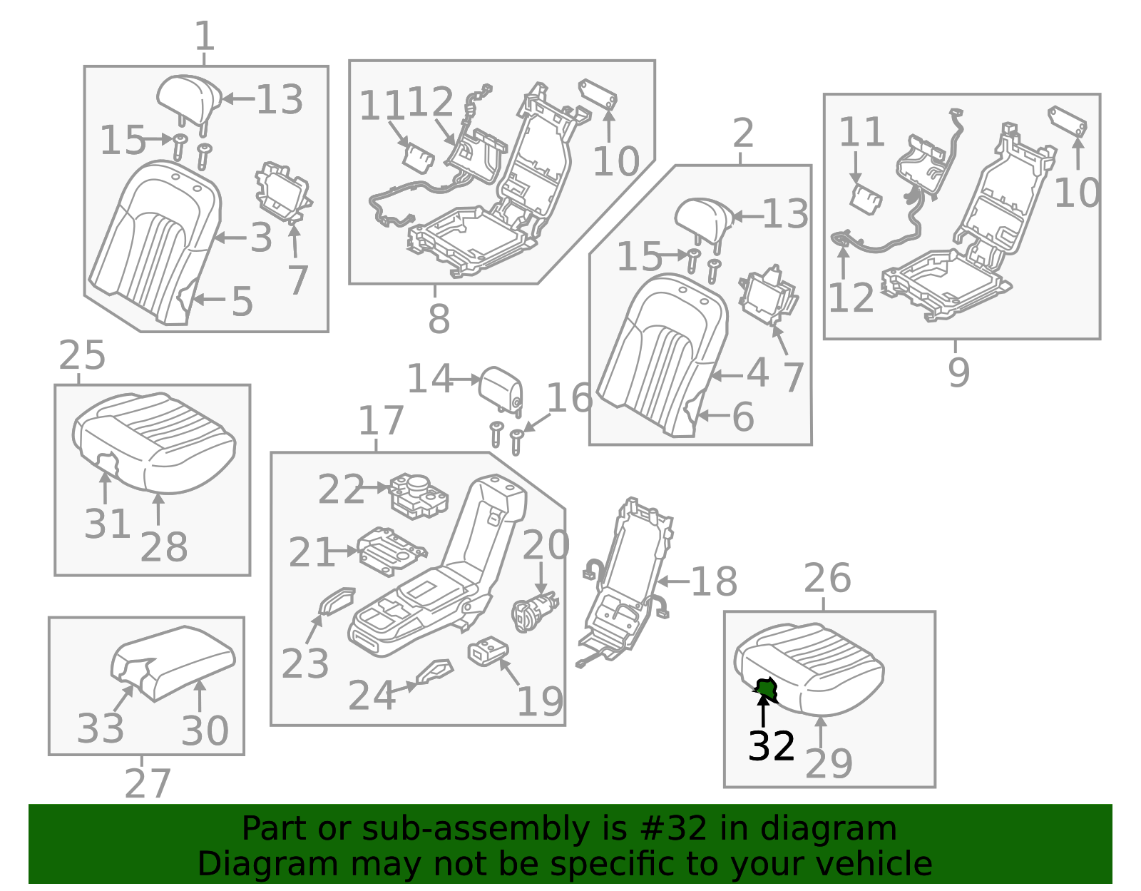 Genuine OEM Cushion Assembly Part# 89100-D2FB3-VHH Fits 2018-2019 ...