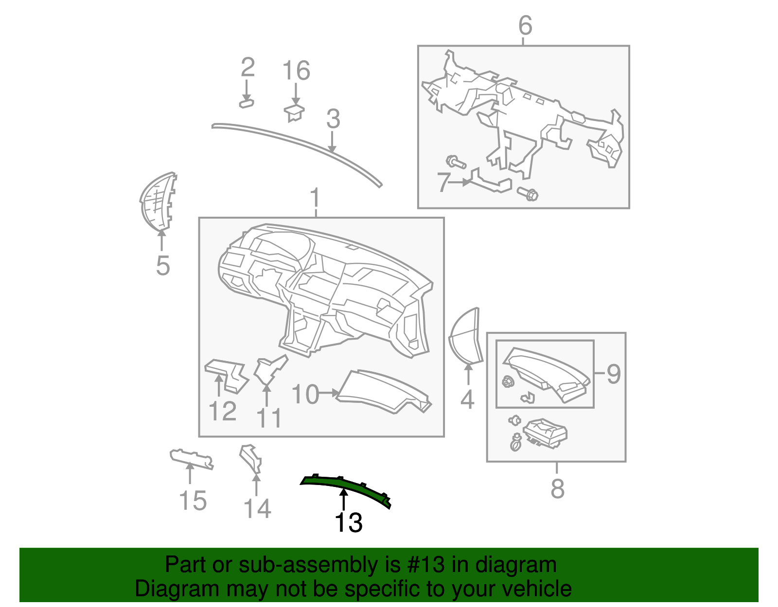 77263-TA5-A11ZA - 2010 Honda Accord - Garnish Assembly Passenger *NH609L* (Silver) | Honda Parts ...