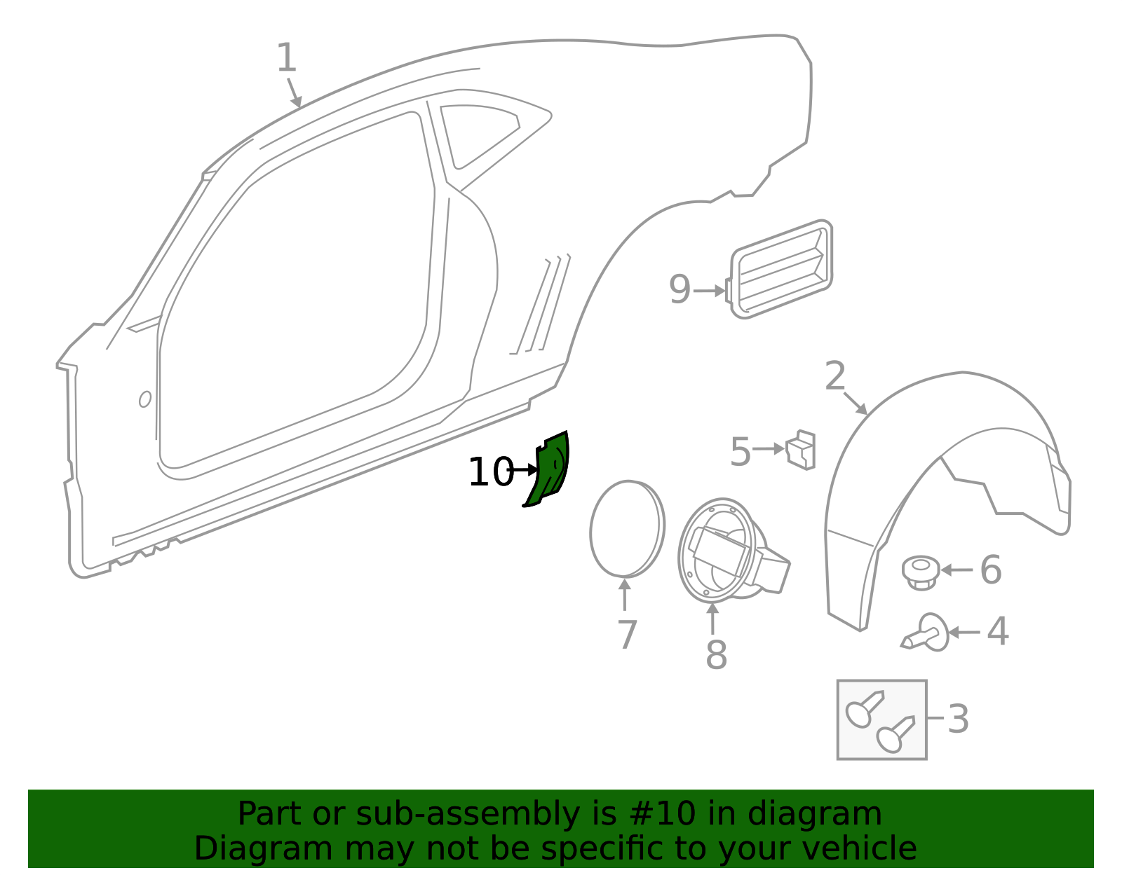 2010-2015 Chevrolet Camaro Passenger Side Quarter Outer Panel Protector ...
