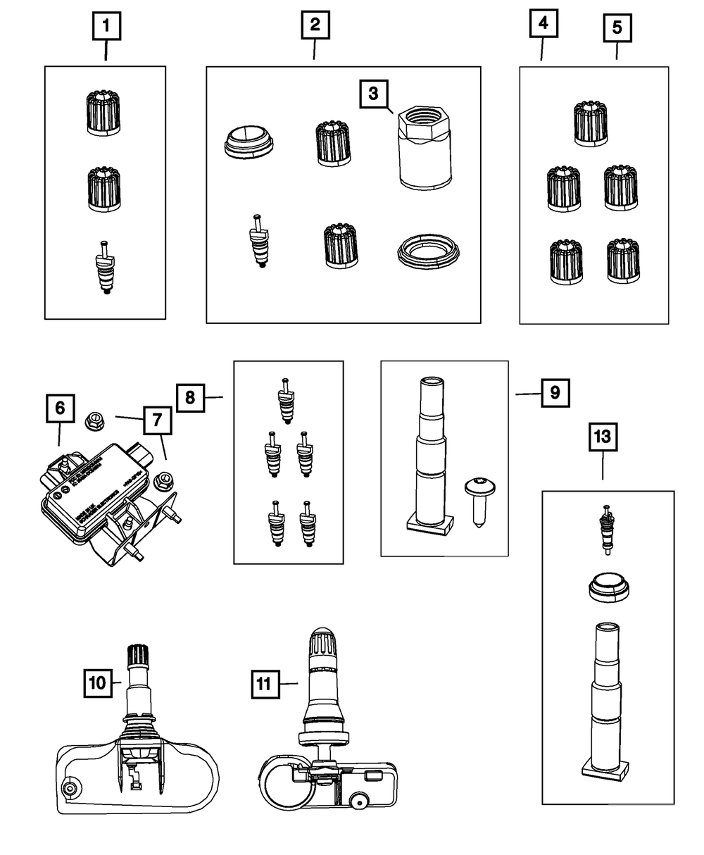 2007-2021 Mopar Jeep Dodge TIRE PRESSURE MONITORING SYSTEM TPMS) VALVE ...