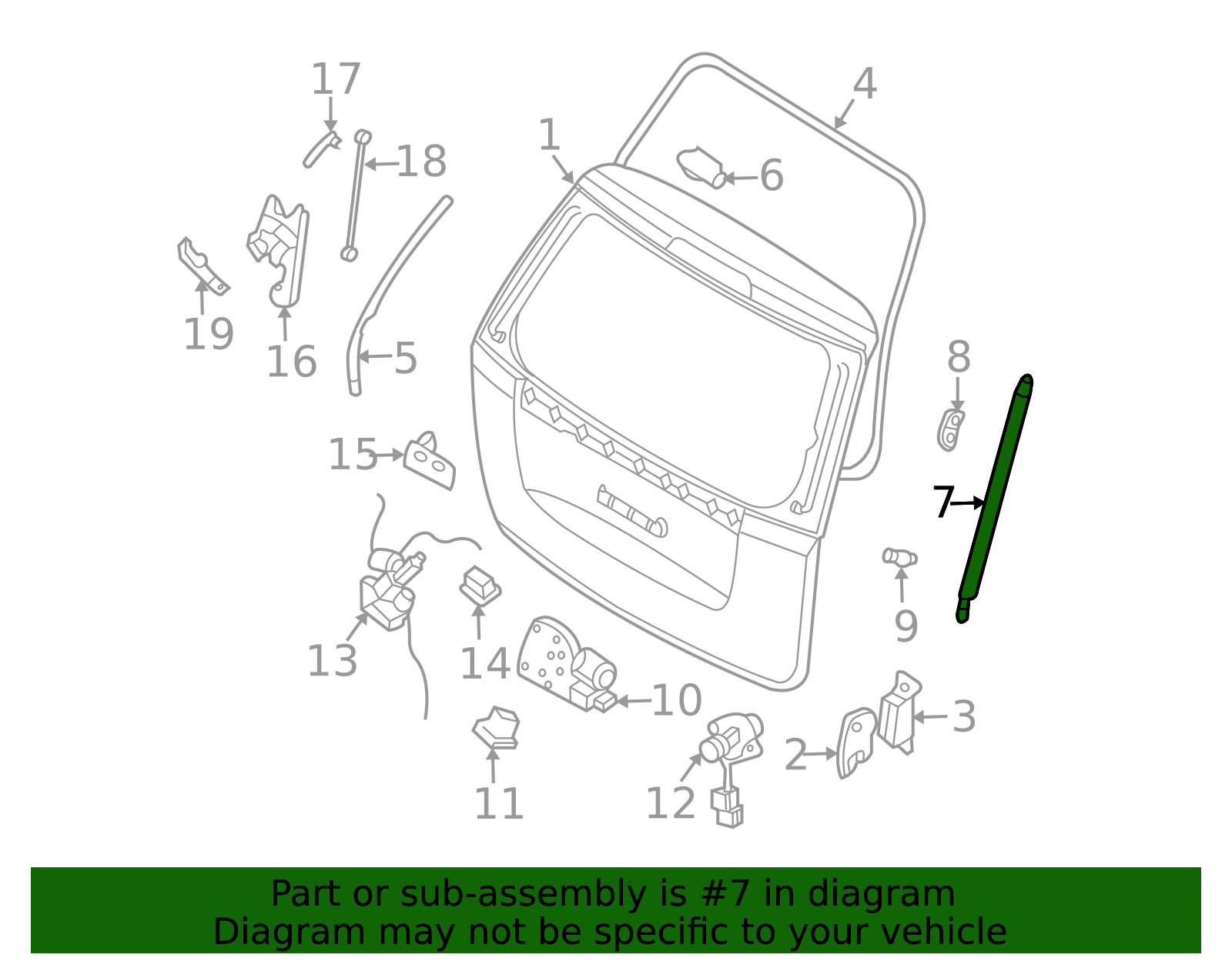 2006-2014 Kia Sedona Support Cylinder 81771-4D010 | QuirkParts
