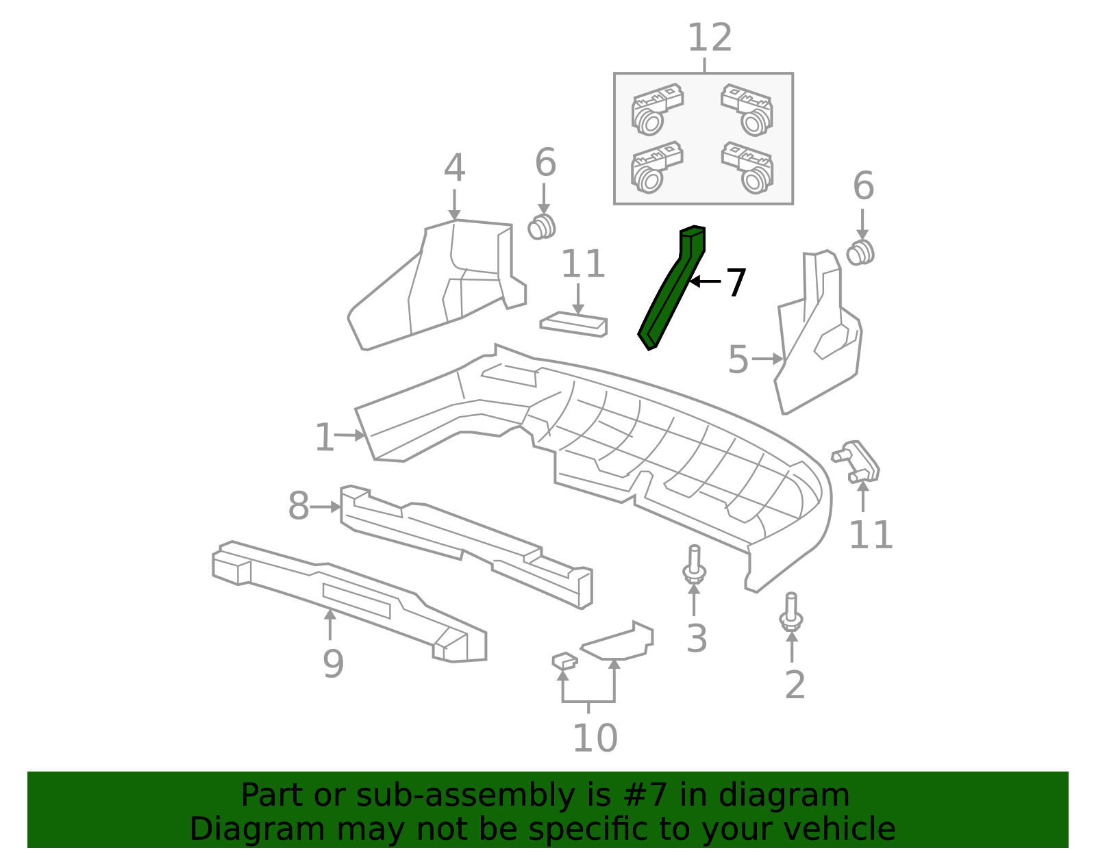 71593-SWA-A01 - 2007-2011 Honda CR-V - Spacer R Rear Bumper Side ...