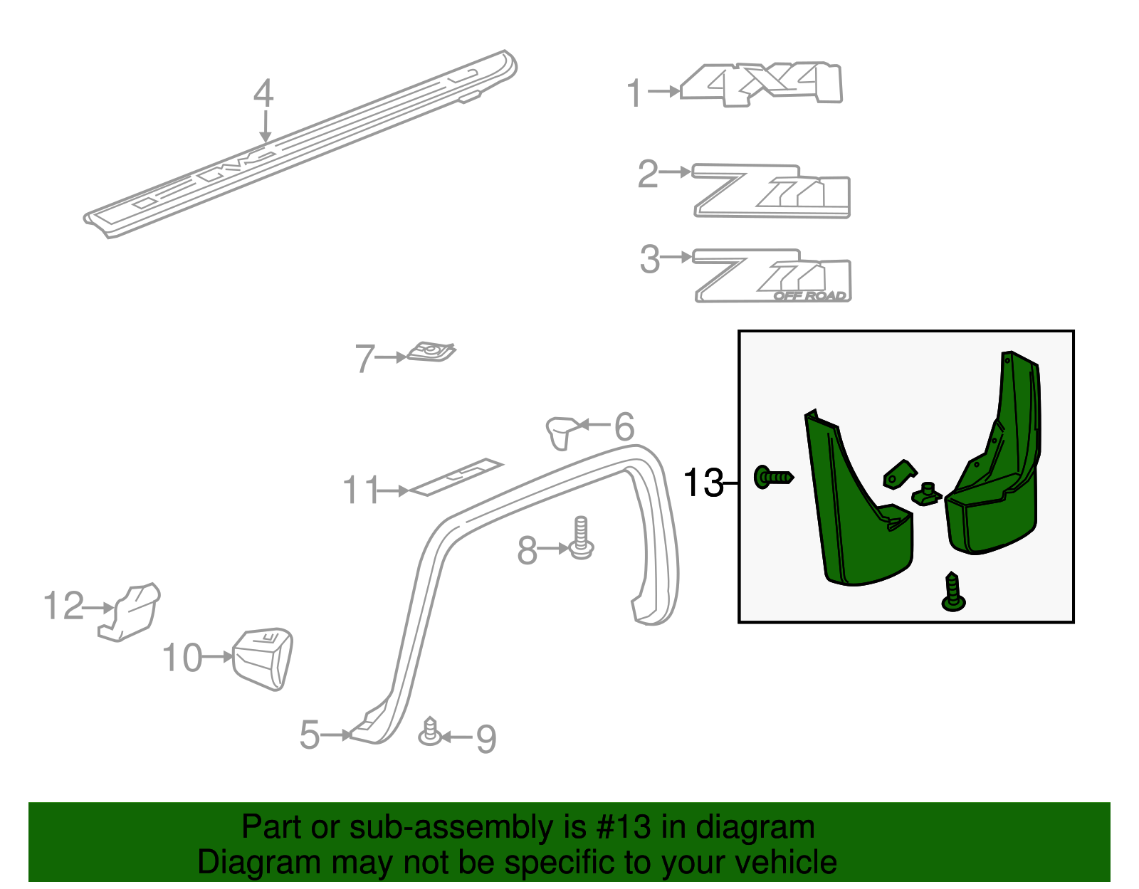 2014-2019 Chevrolet Rear Molded Splash Guards in Black with Bowtie Logo ...