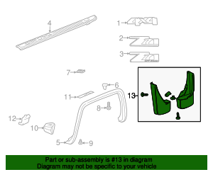 2014-2019 Chevrolet Mud Flap Kit 22894865 | Courtesy Parts