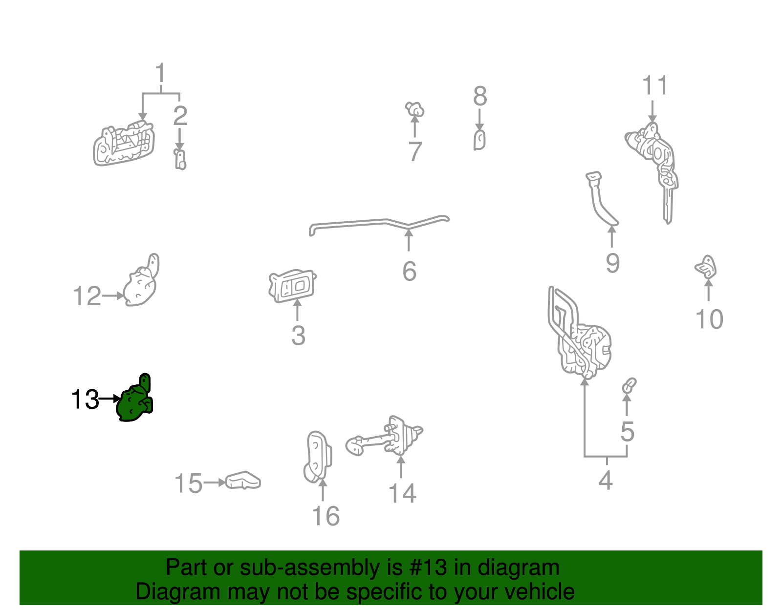 1993-2004 Toyota Lower Hinge 68730-34010 | Toyota Parts Center