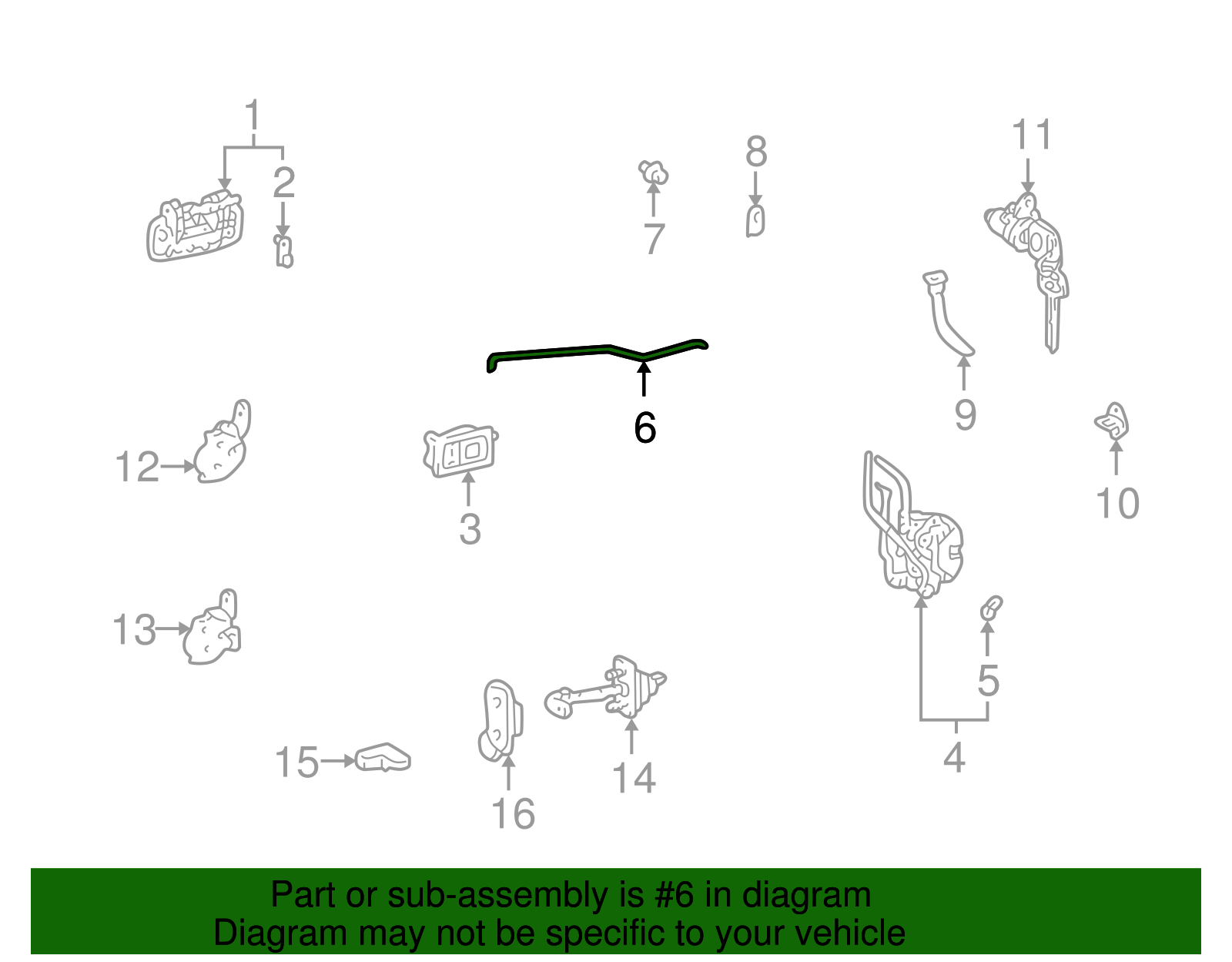 1995-2004 Toyota Tacoma Lock Rod 69712-04020 | Toyota Parts Center