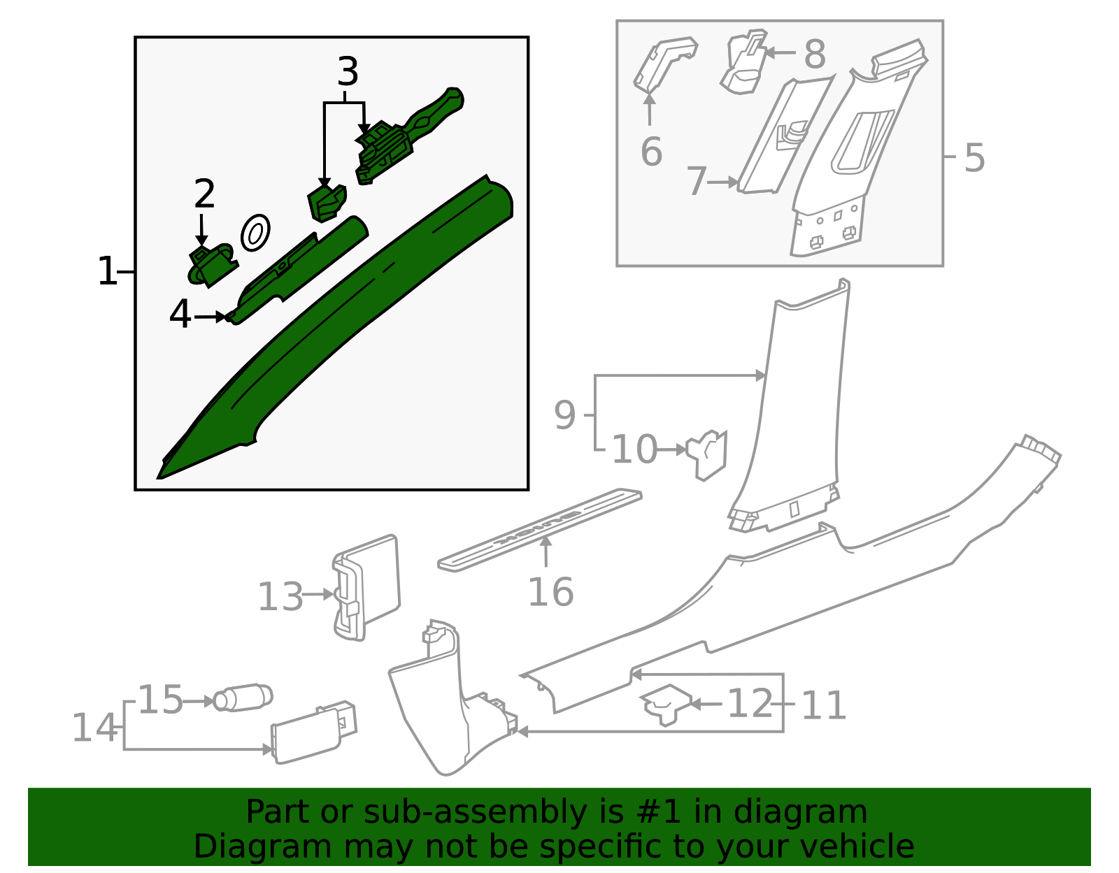 39033171 - Light Neutral Driver Side Windshield Garnish Molding 2011 ...