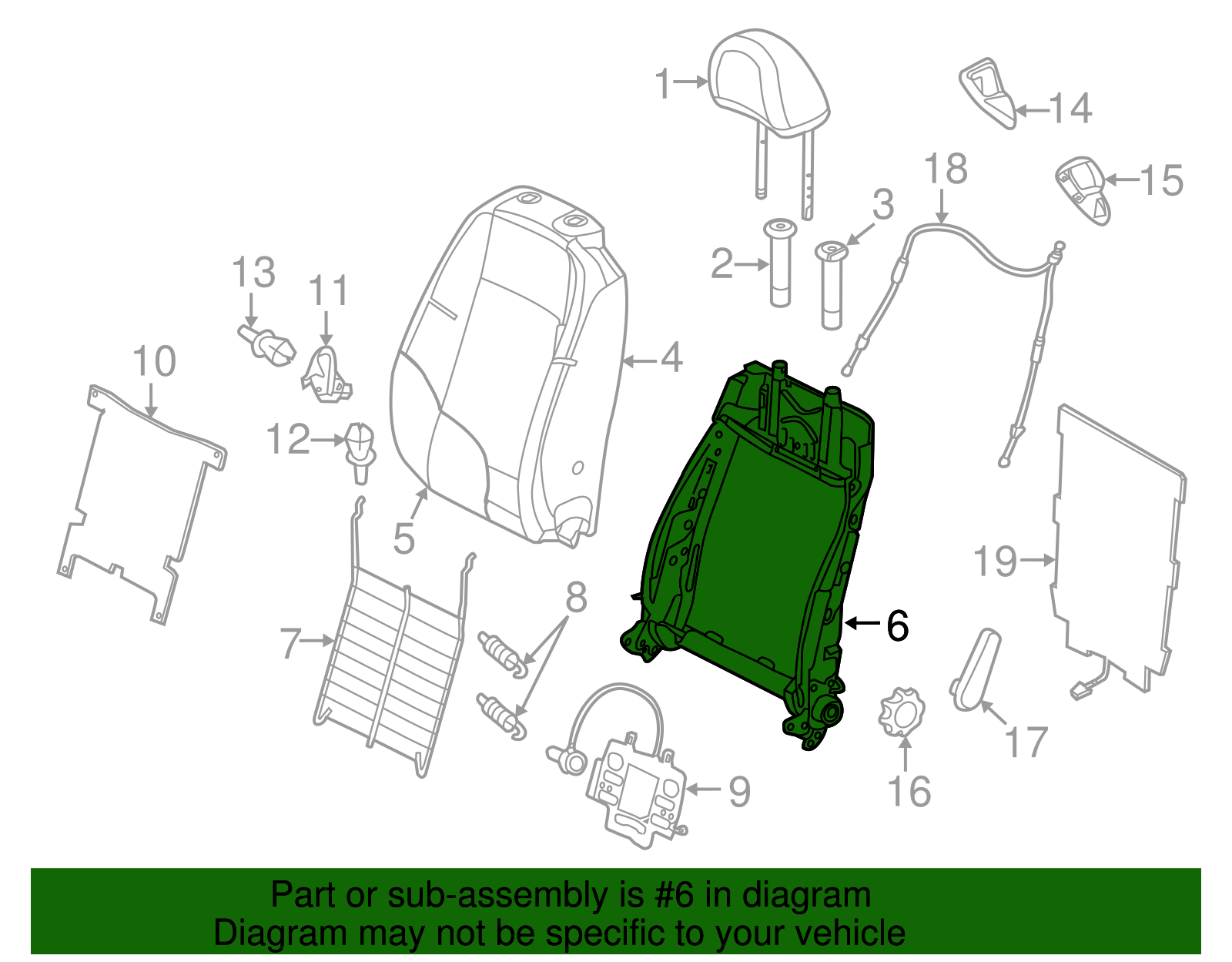 5C5-881-045-B - Seat Back Frame 2012-2015 Volkswagen Beetle | Wolfsburg ...