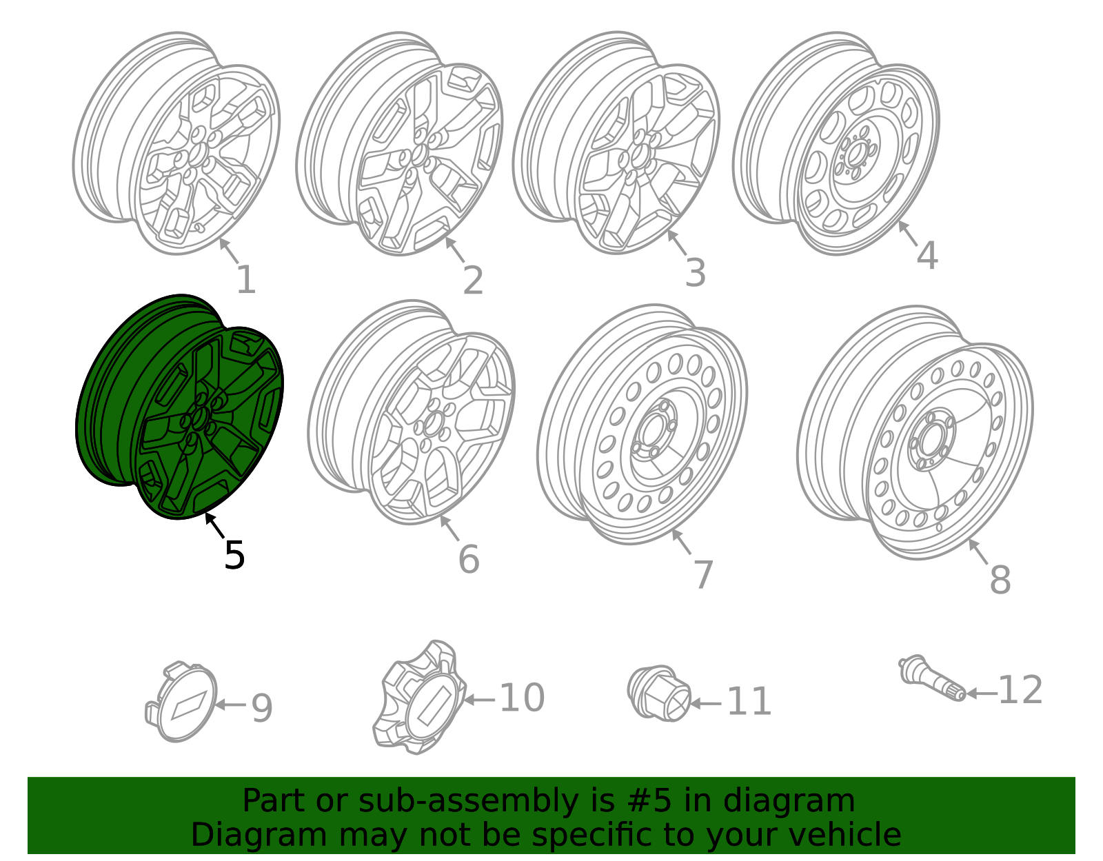M1PZ-1007-B - 2021-2024 Ford Bronco Sport - Wheel Assembly | Dealer ...