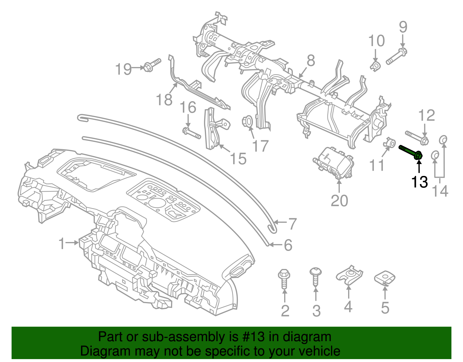 2014-2025 Mazda Reinforced Beam Lower Bolt 9YA0-20-872 | RealMazdaParts.com