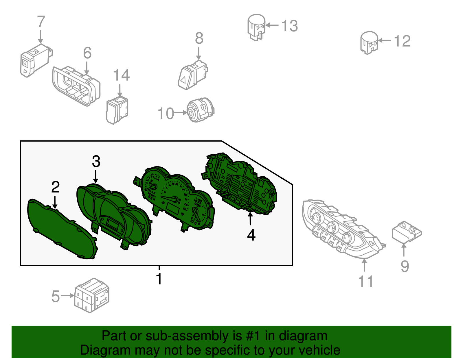 94032-1W118 - Cluster Assembly 2014-2015 Kia Rio | Kia.Parts Store