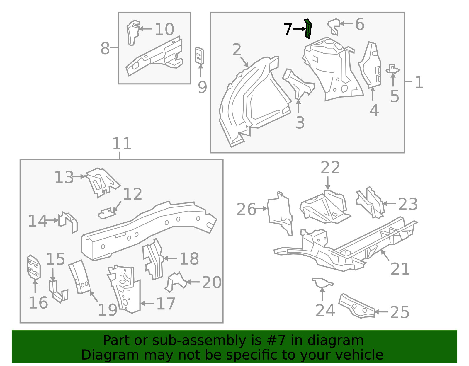 2020-2025 Cadillac XT6 Front Driver Side Wheelhouse Panel Bracket with ...