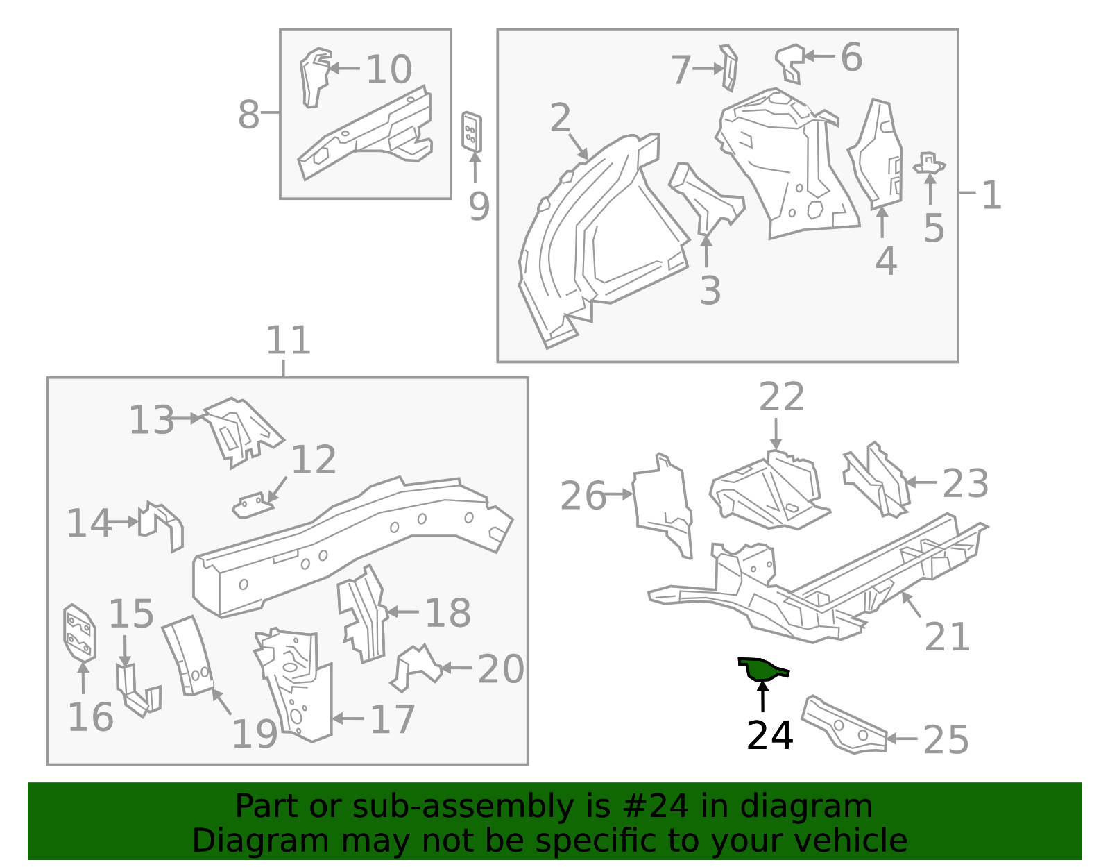 2017-2025 GM Driver Side Engine Compartment Rail Bracket 23266738 ...