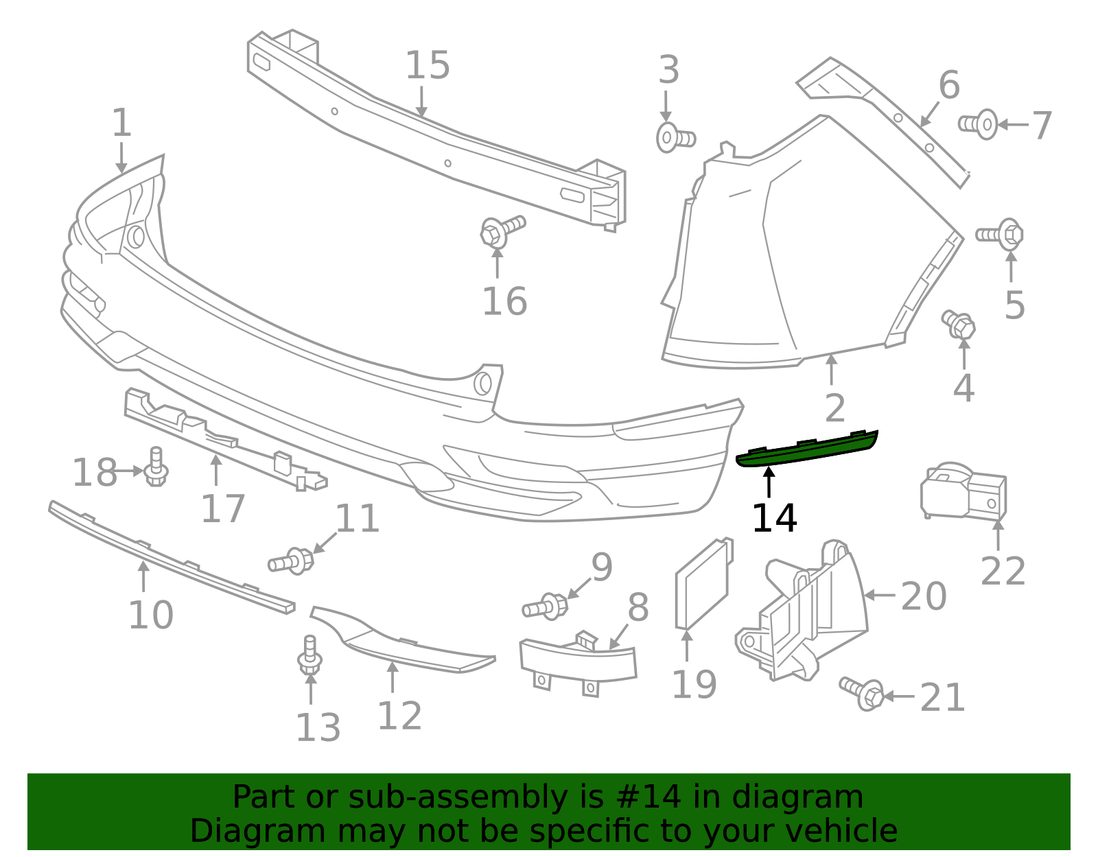 71514-TLA-A11 - 2017-2022 Honda CR-V - Molding R Rear Bumper Side ...
