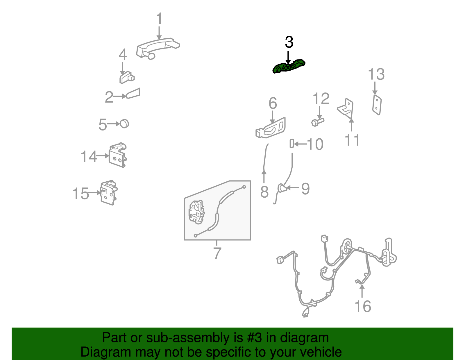 2006-2017 GM Passenger Side Outside Door Handle Bracket 20910591 ...