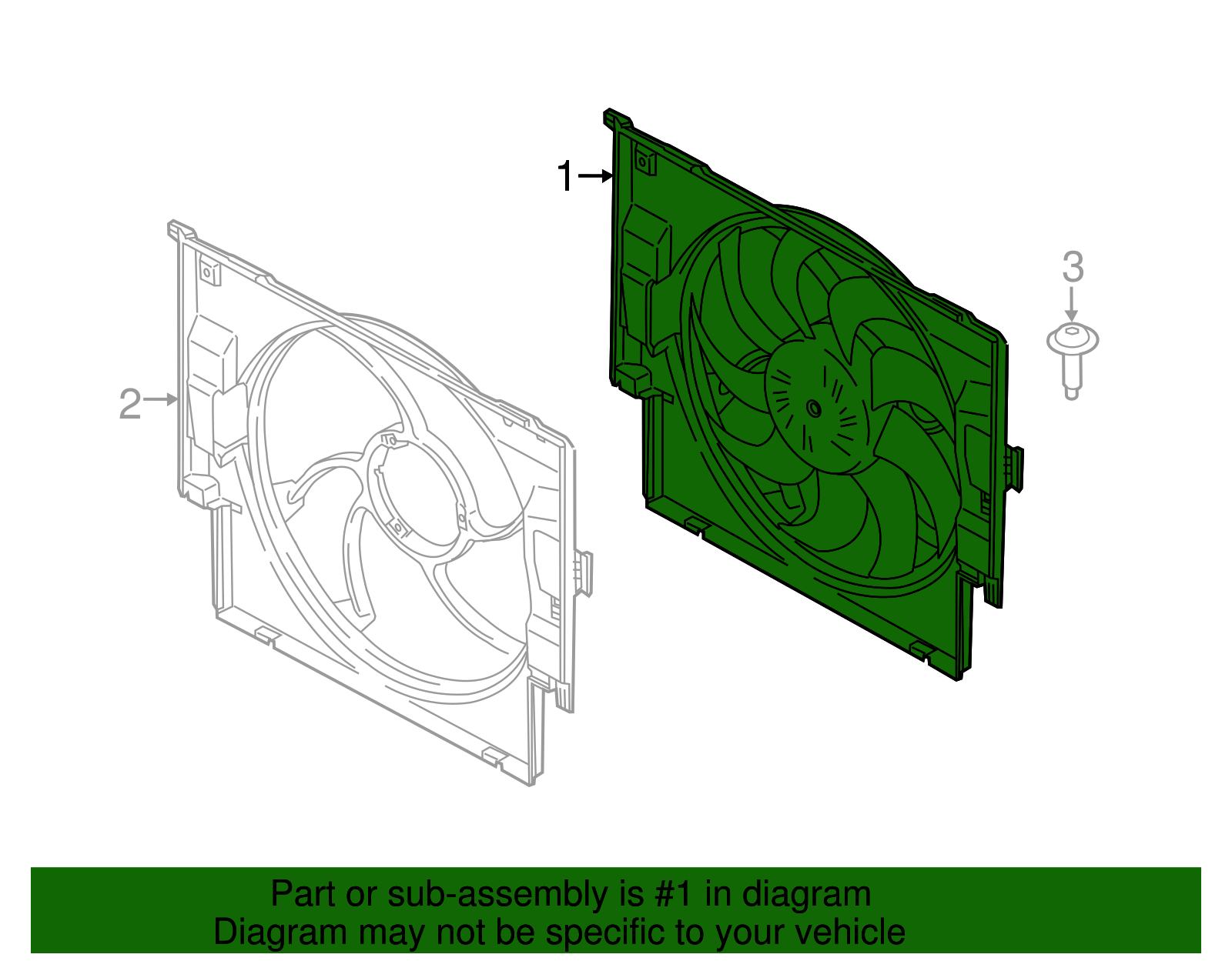 17428625440 - 2016-2024 BMW Engine Cooling Fan Assembly (17-42-8-625 ...